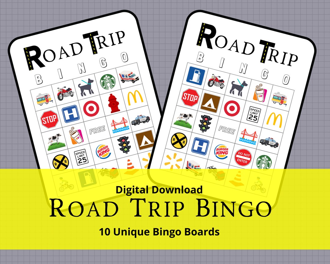Road Trip Bingo | Car Bingo - Etsy