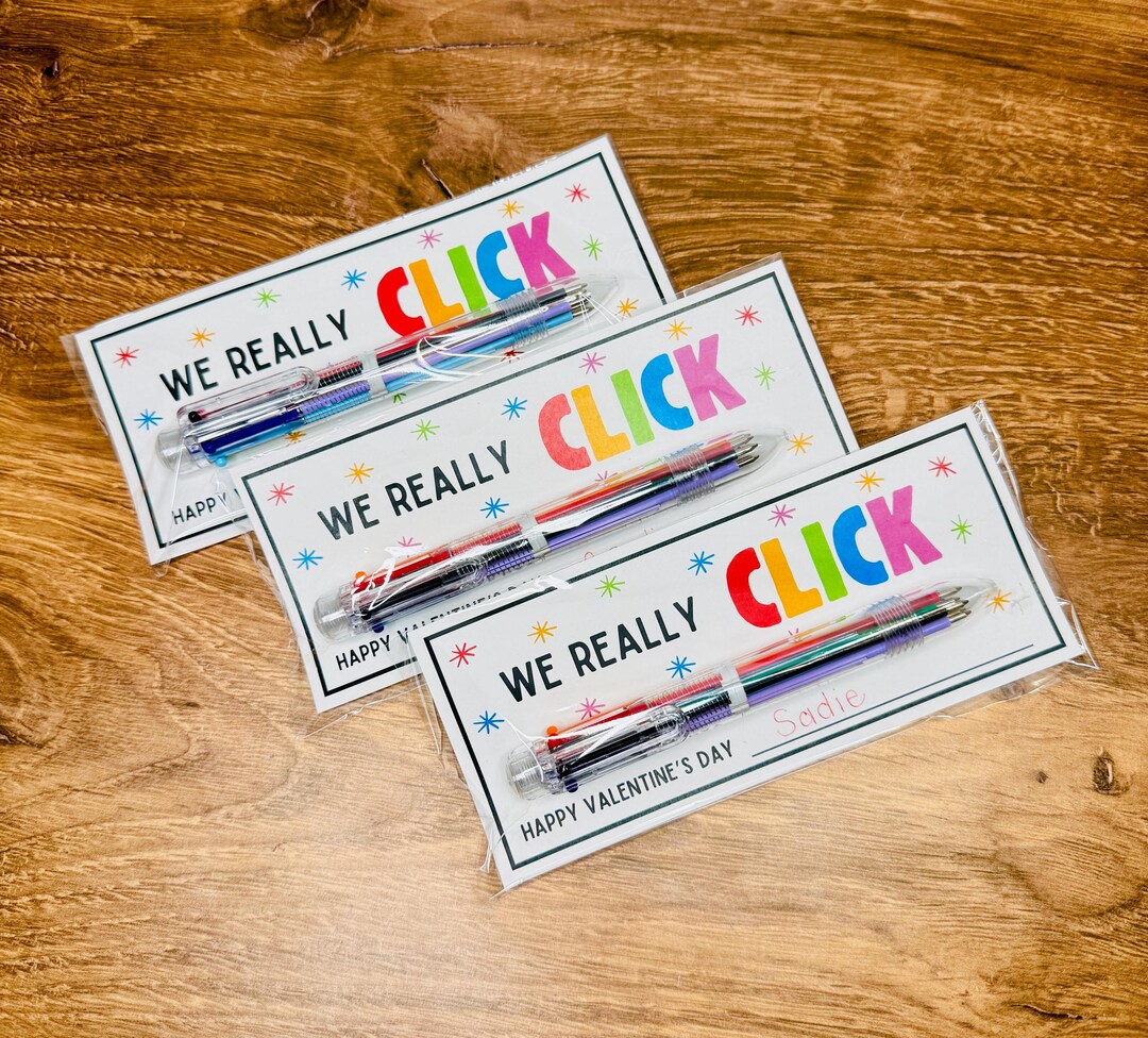 We Really CLICK Valentine | 6 in 1 Multicolor Retractable Ballpoint Pen ...