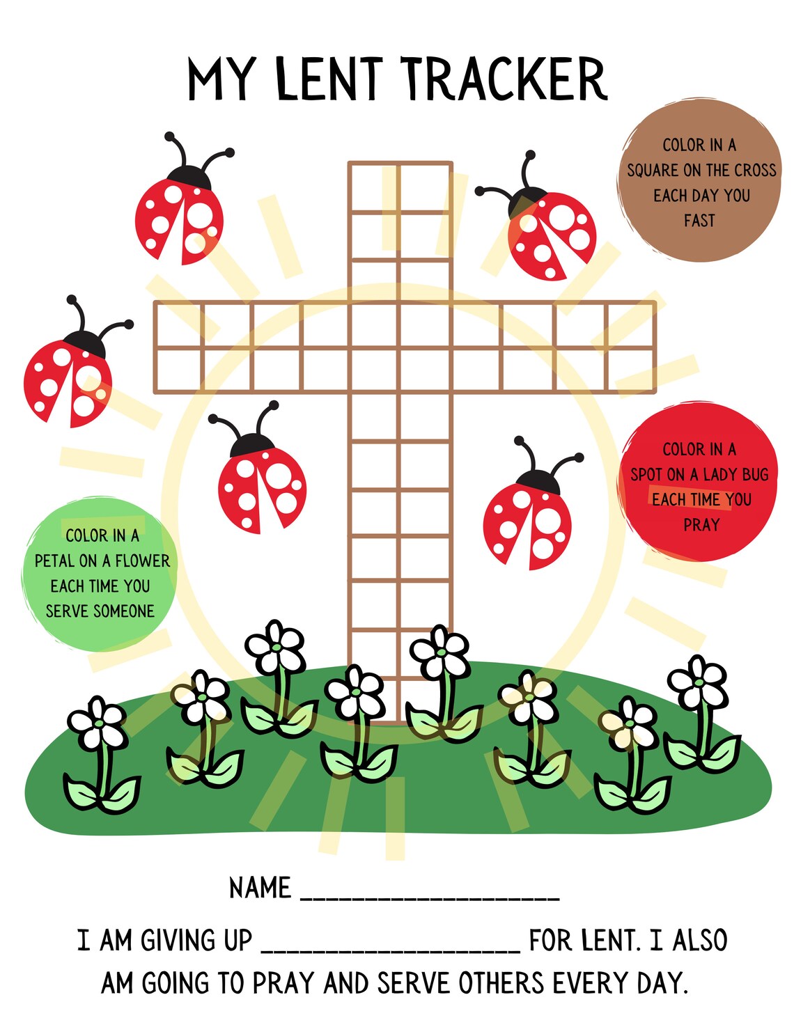 Lent Tracker Easter Game 40 Day Lent Calendar Church - Etsy