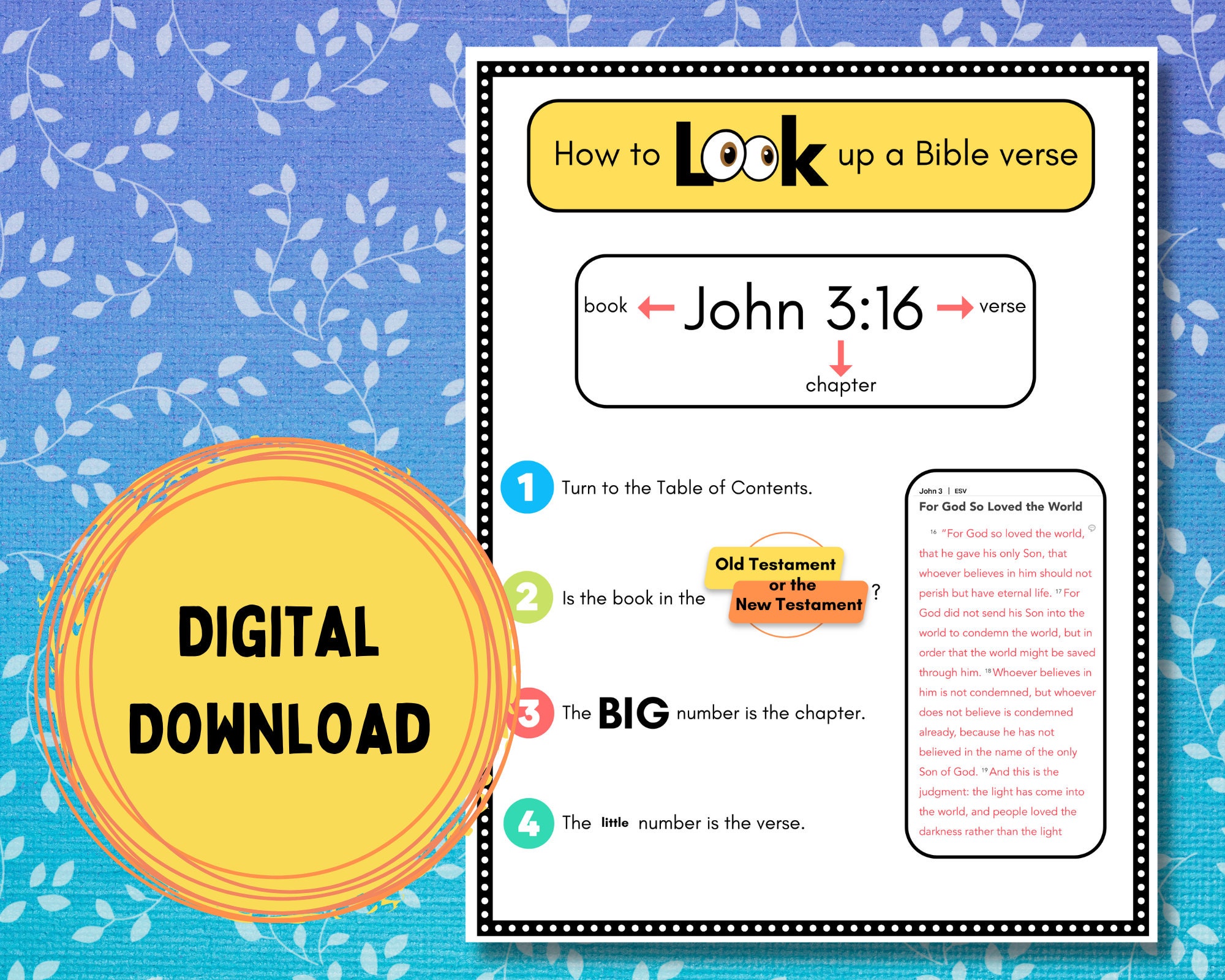 How to Look up a Bible Verse: Easy Steps (digital Download) - Etsy