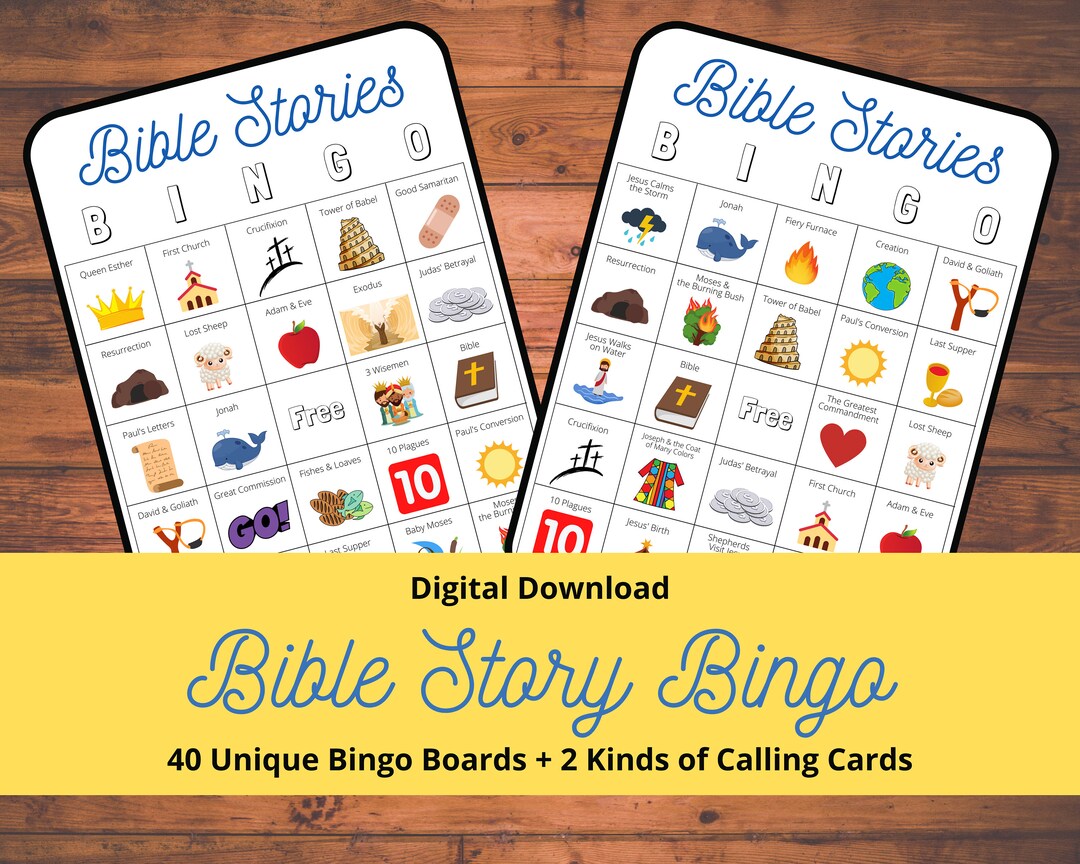 Bible Story Bingo Game: Sunday School Activity (digital Download) - Etsy