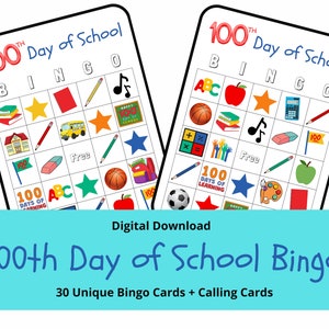 100th Day of School Bingo | 100th Day of Learning | Classroom Games ...