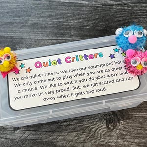 Quiet Critters | Reading Buddies | Behavior Management | Teacher ...