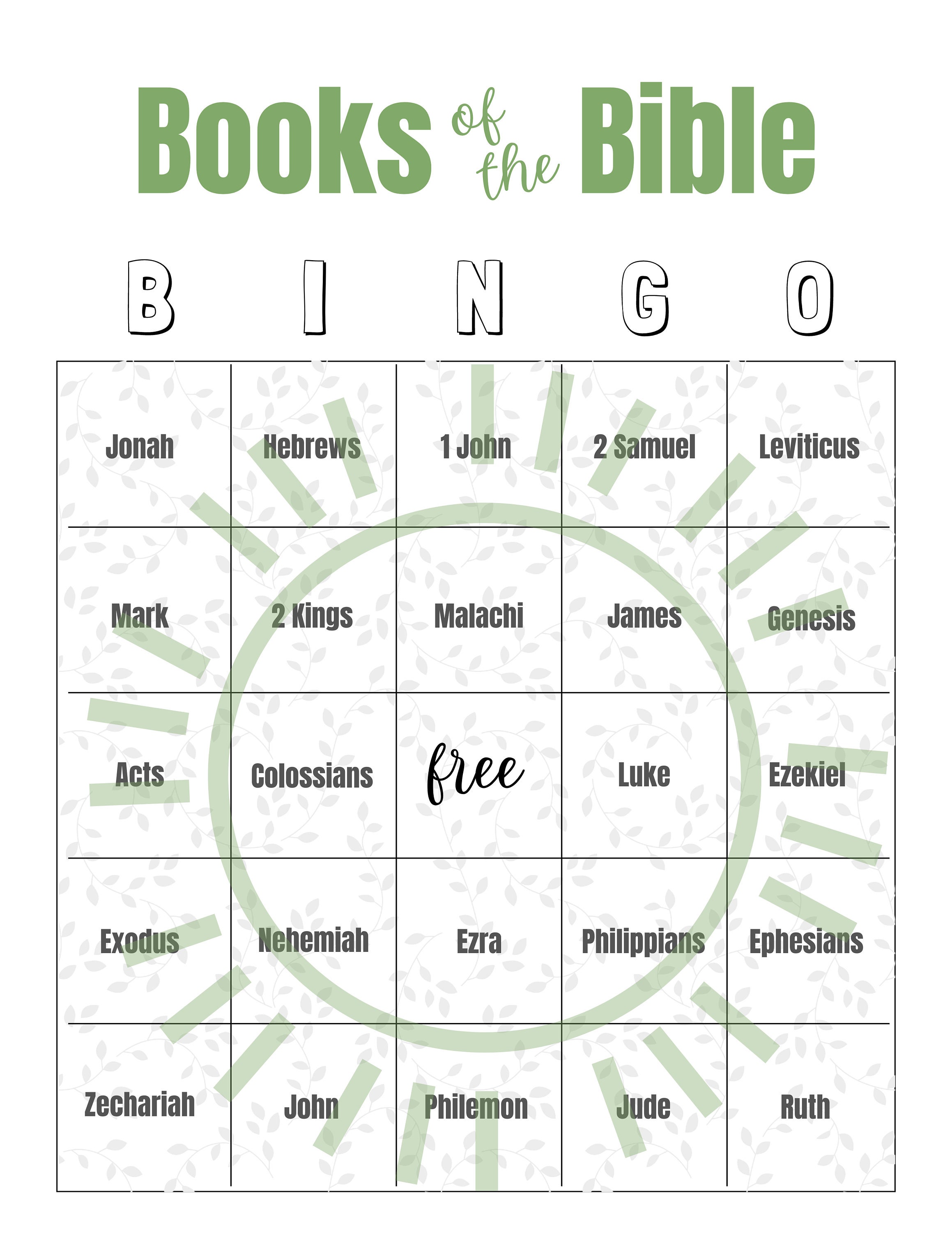 Books of the Bible Bingo | Books of the Bible Game | Sunday School ...