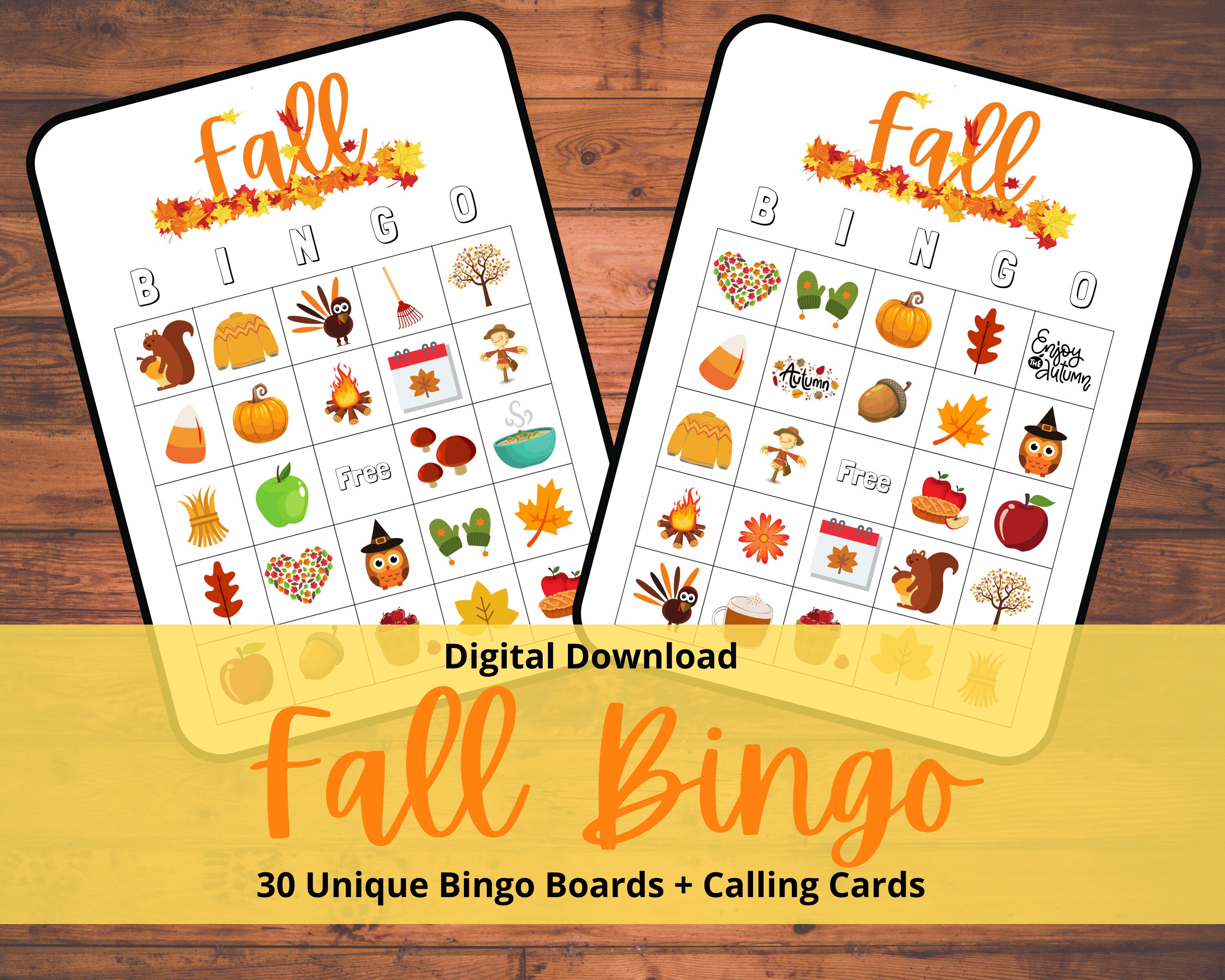 Fall Bingo Autumn Bingo Bingo - Etsy