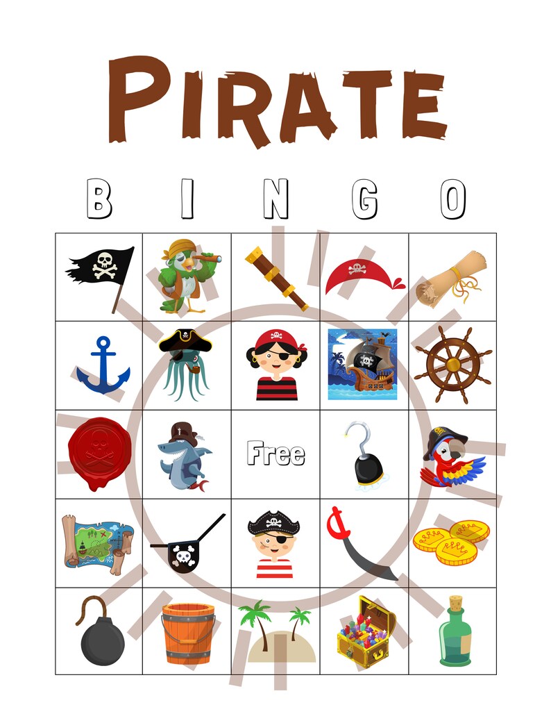 Pirate Bingo Pirate Birthday Party Pirates Party Game - Etsy