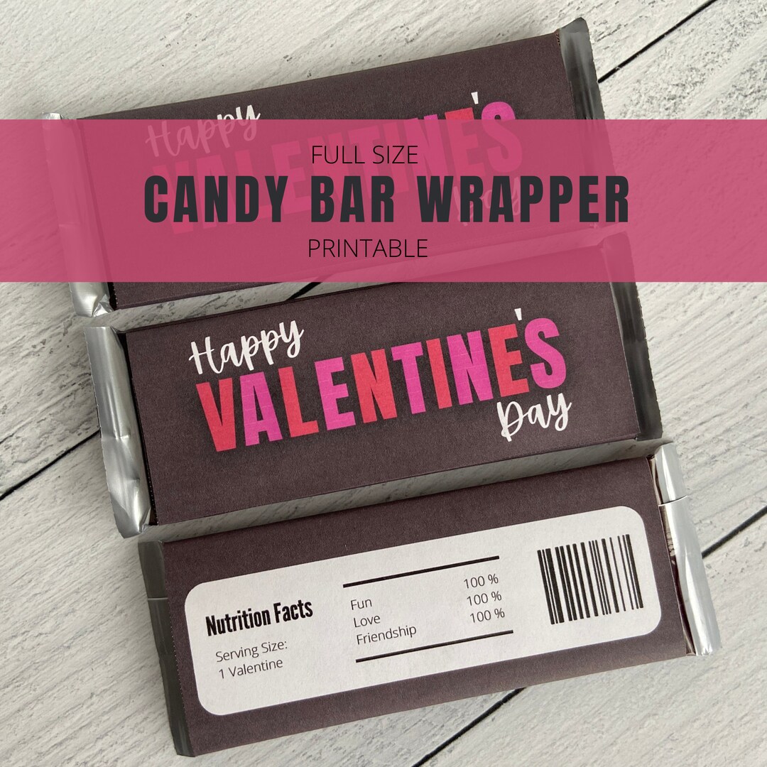 Valentine's Day Candy Bar Wrapper Printable, Valentine's Day Gift - Etsy