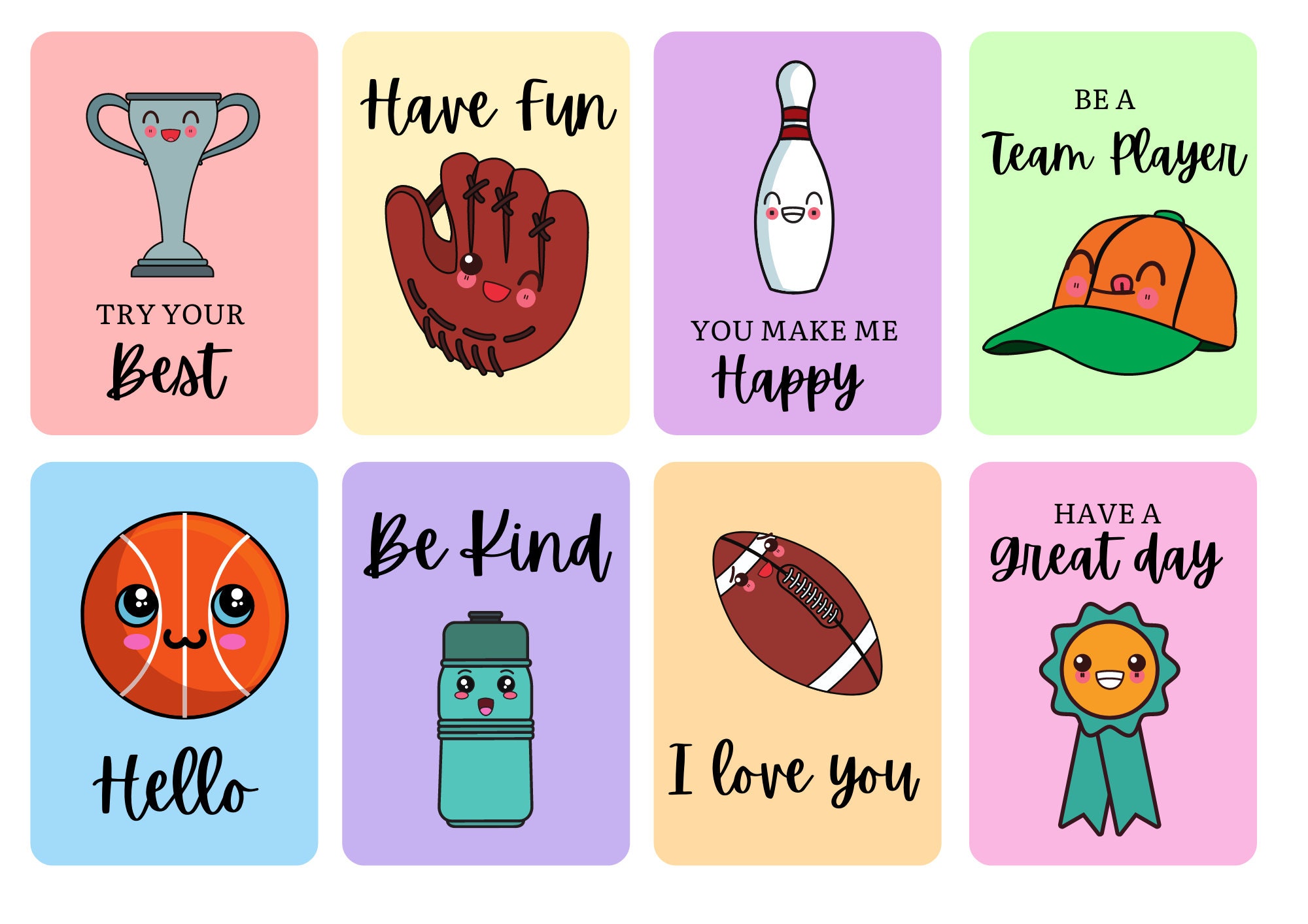 Lunch Box Notes - 40 Unique Designs - Etsy