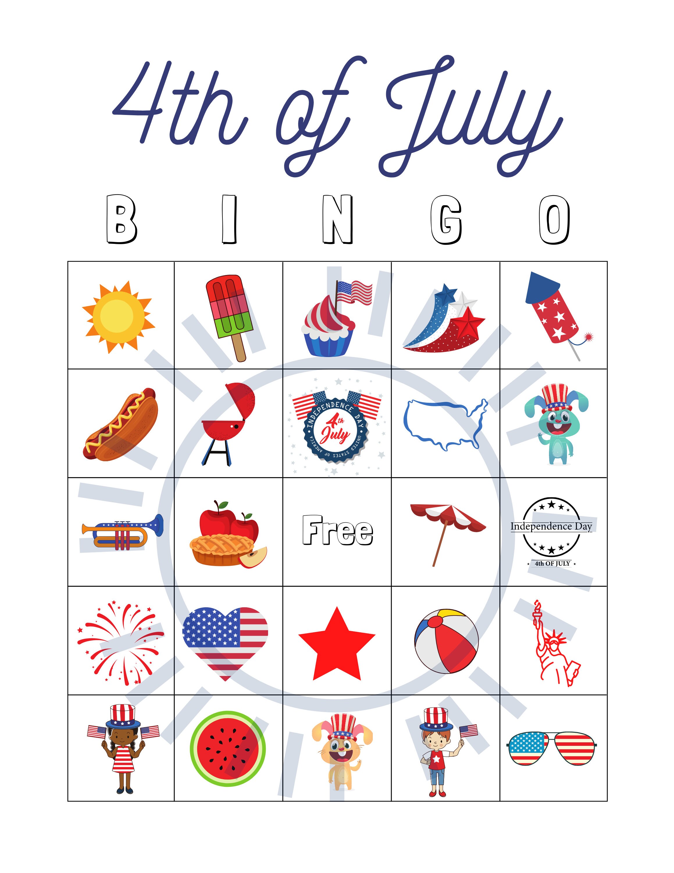 4th of July Bingo Independence Day Bingo - Etsy