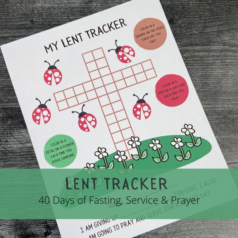 Lent Tracker Easter Game 40 Day Lent Calendar Church - Etsy