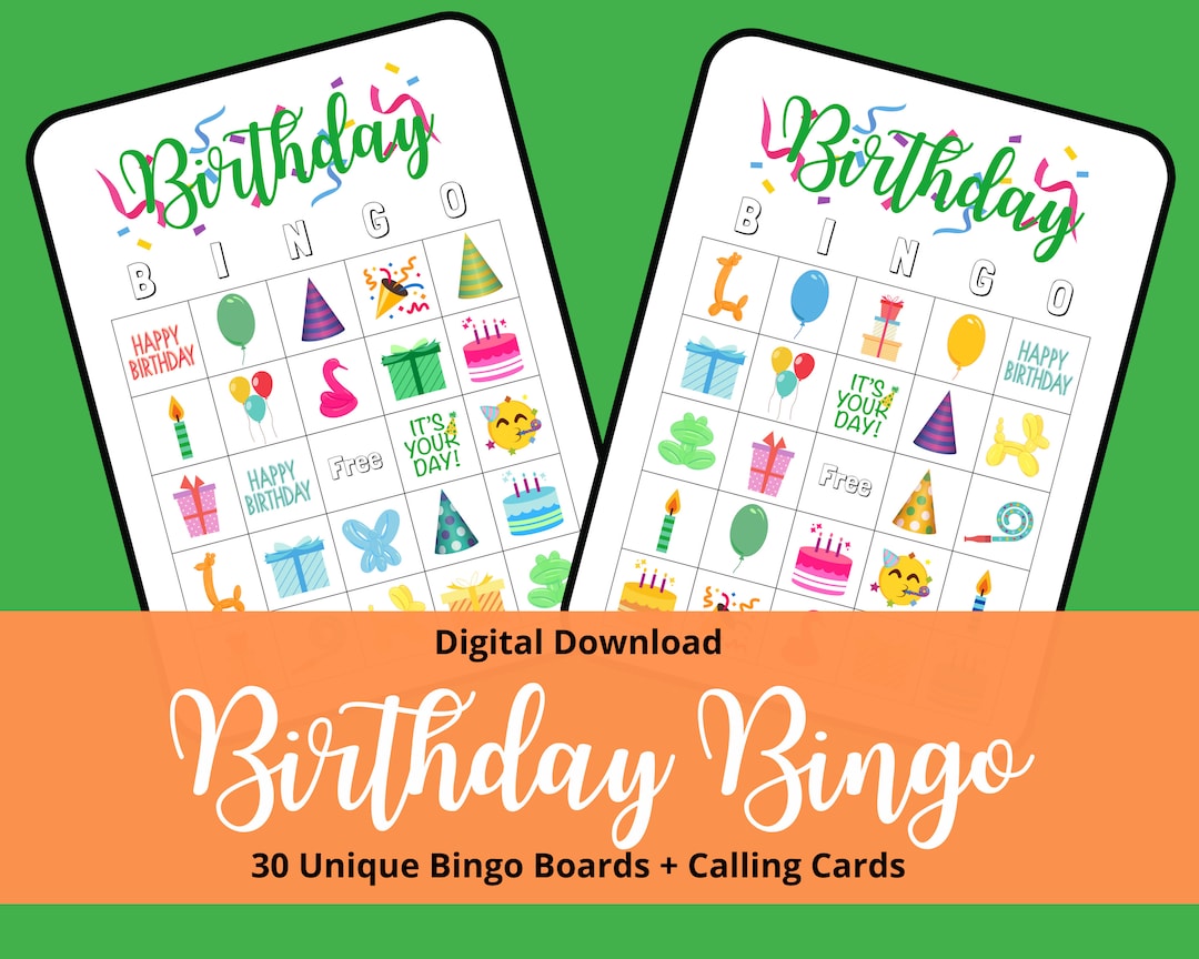 Bingo para fiestas de cumpleaños / Juegos para fiestas de cumpleaños ...