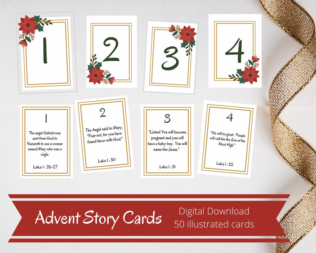 Advent Story Card Set | Christmas Scripture Cards | Nativity - Etsy