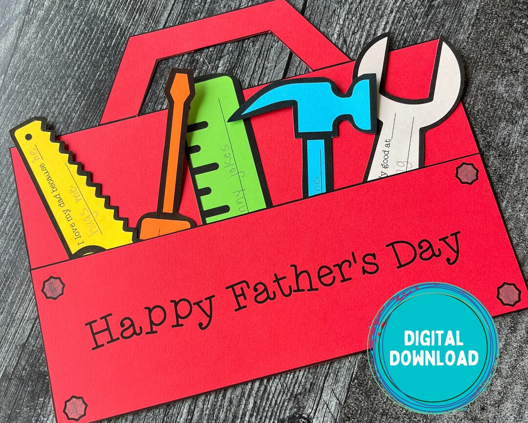 Happy Father's Day Craft | Toolbox Craft for Dad | Digital Download - Etsy