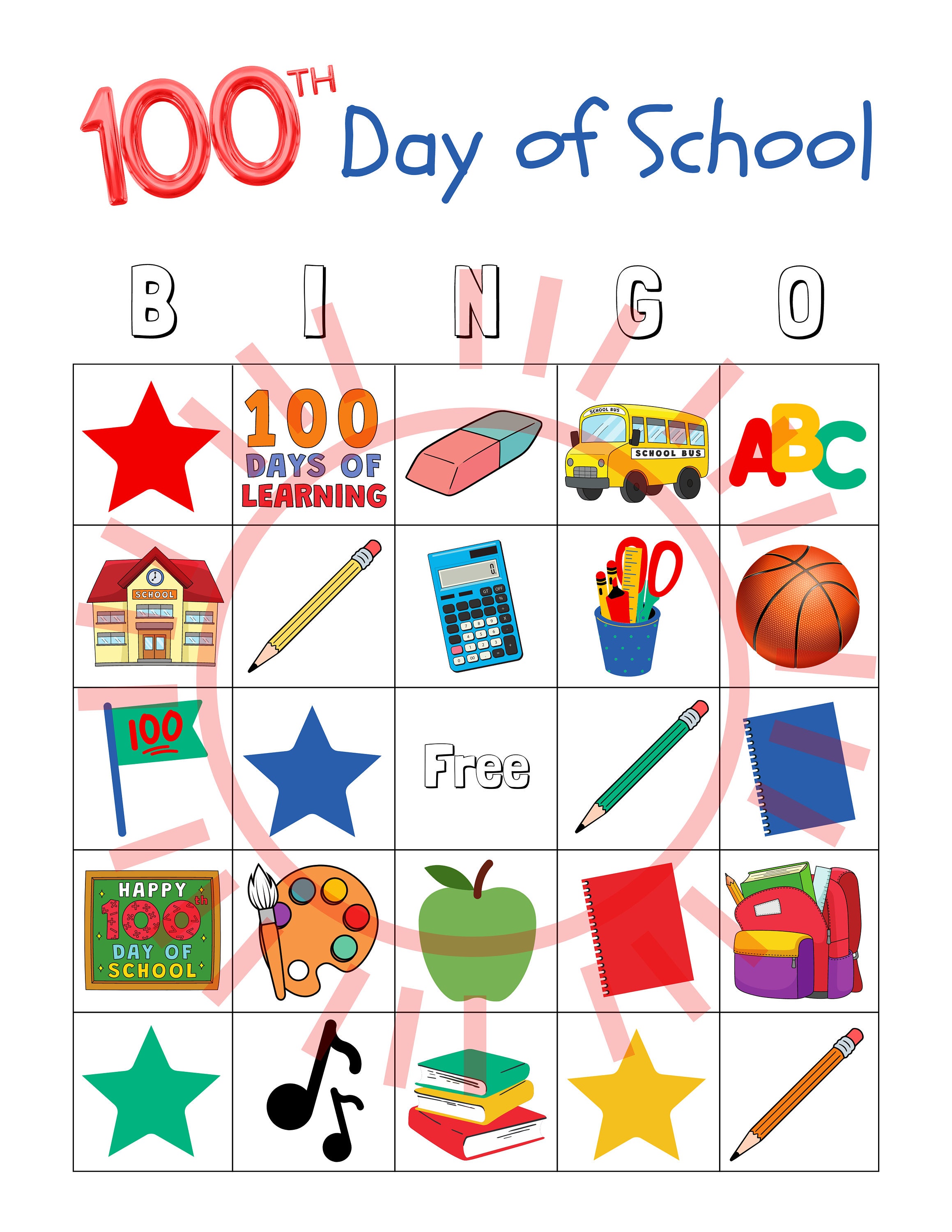 100th Day of School Bingo 100th Day of Learning Classroom Games Bingo ...