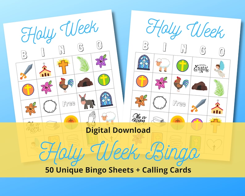 Holy Week Bingo Easter Bingo Lent - Etsy