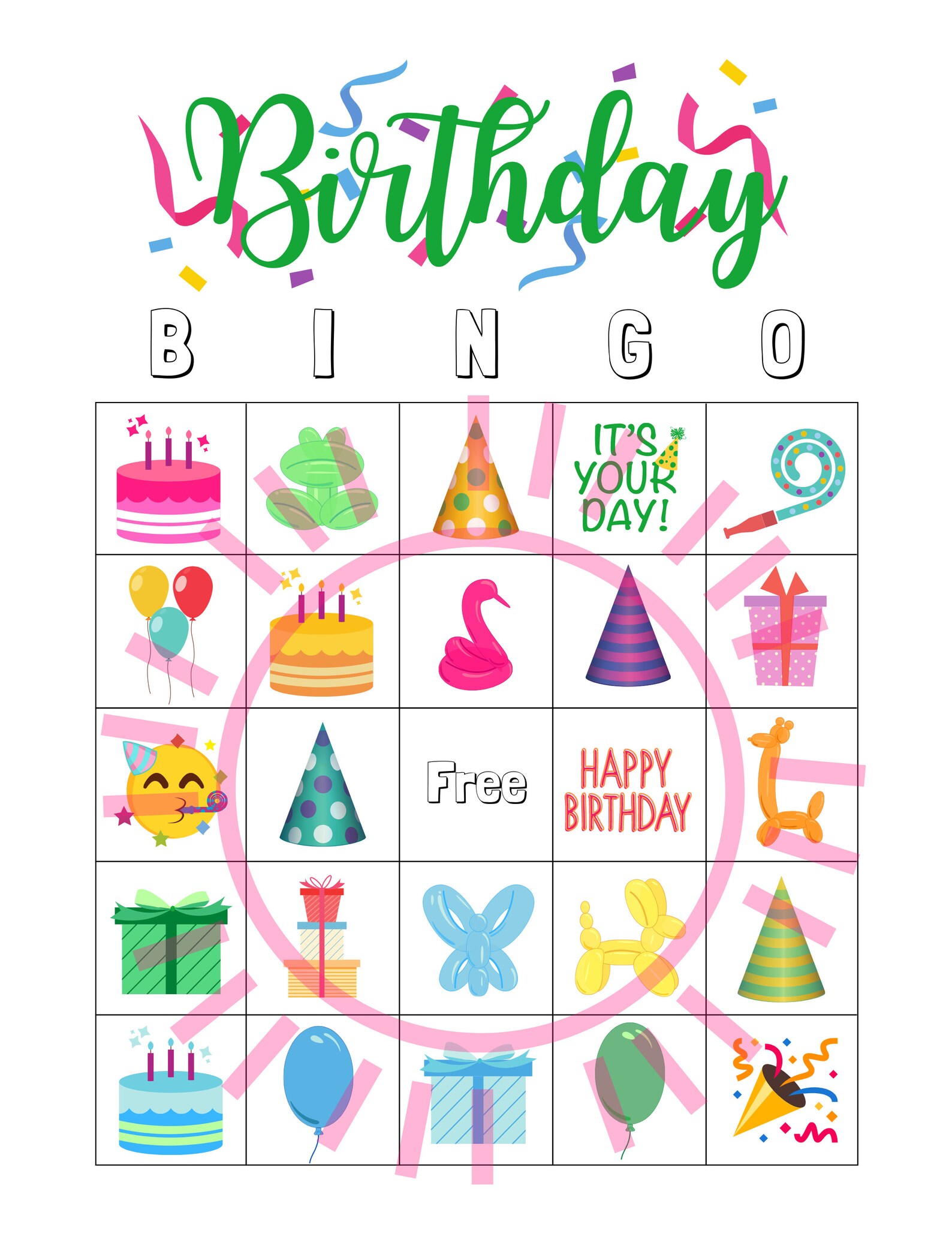 Birthday Party Bingo Birthday Party Games - Etsy
