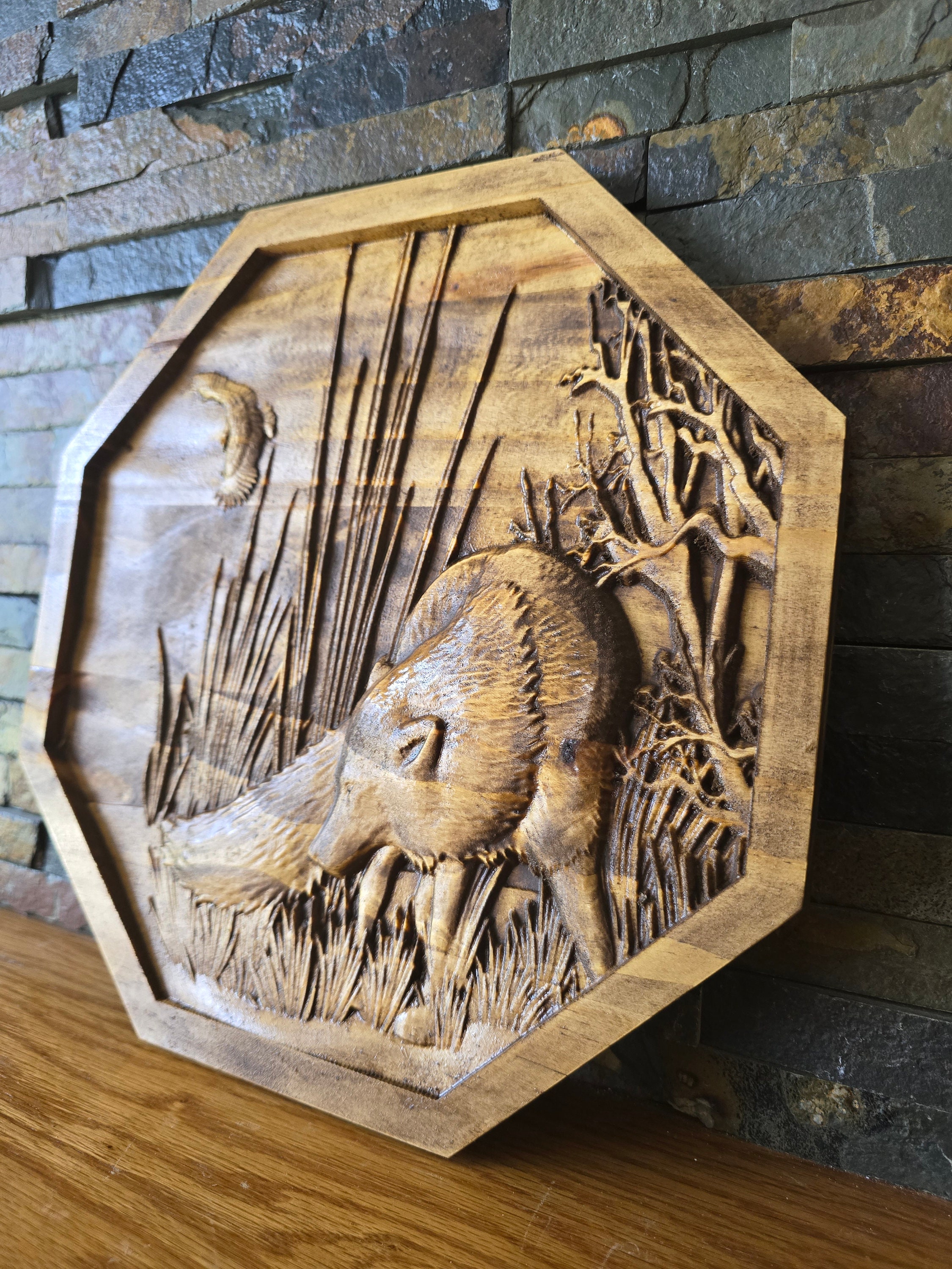 Fox Carving, 3D Wood Wall Art, Wood Cabin Décor, Fox Wall Hanging, Wall ...