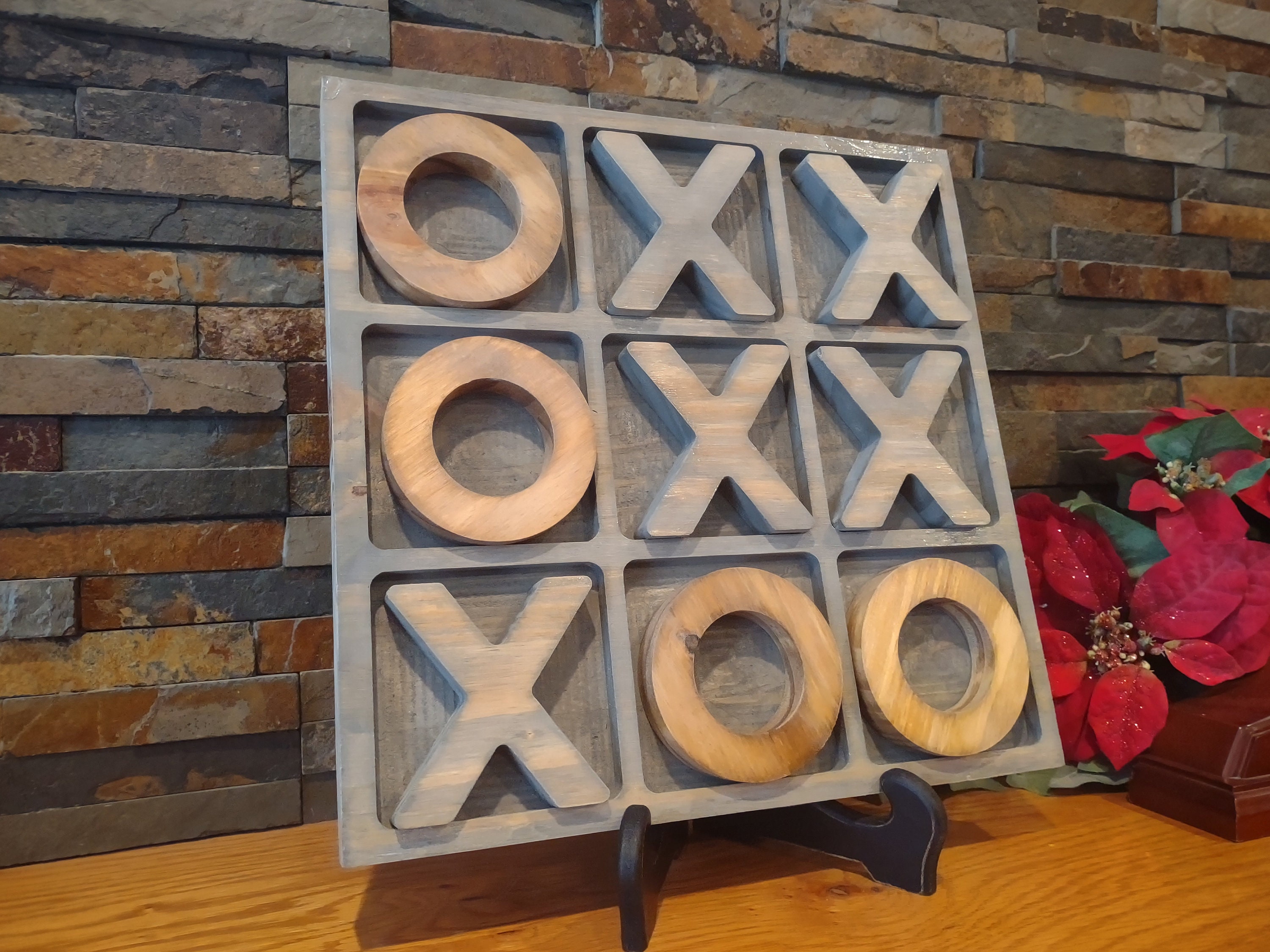 Seasonal Tic-tac Toe Game - Wooden Board - Table Top - Rustic Décor ...