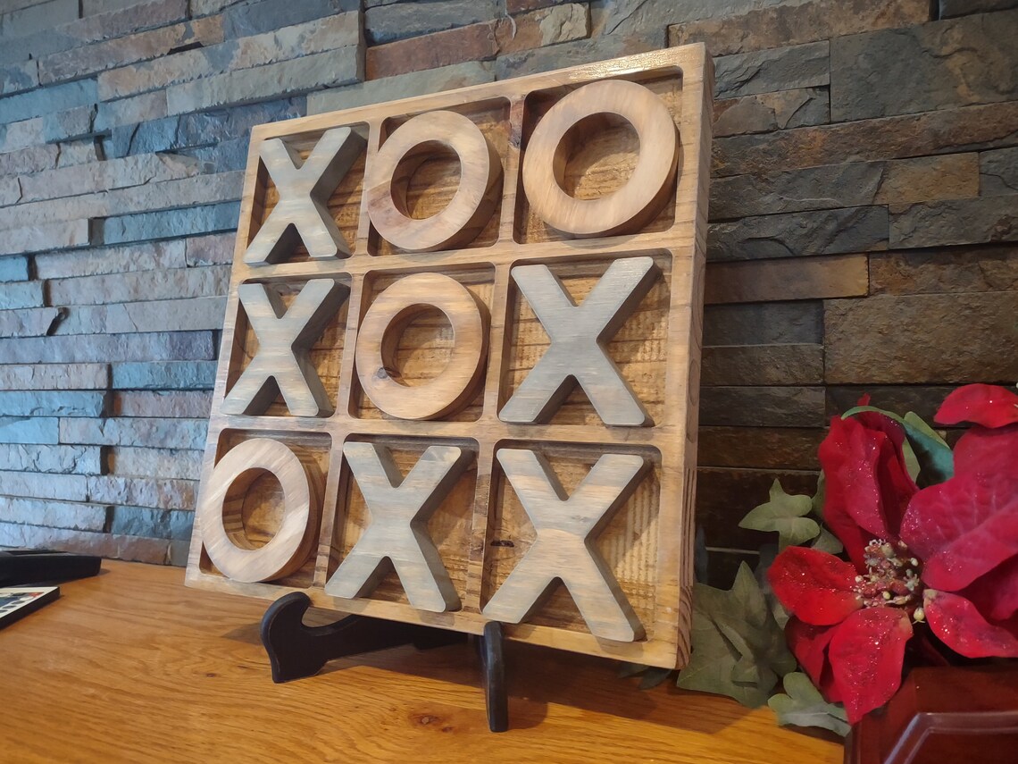 Seasonal Tic-tac Toe Game - Wooden Board - Table Top - Rustic Décor ...
