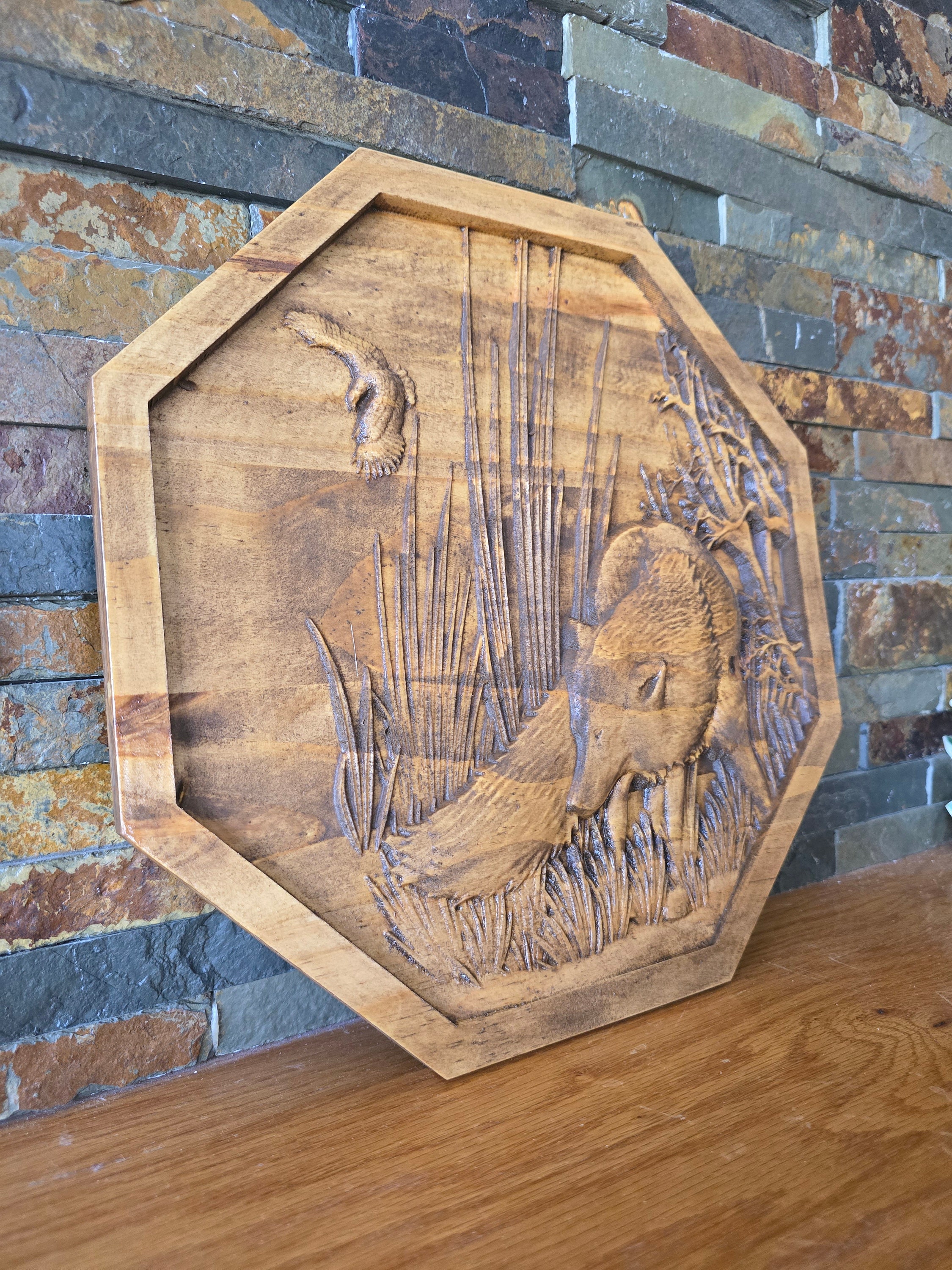 Fox Carving, 3D Wood Wall Art, Wood Cabin Décor, Fox Wall Hanging, Wall ...
