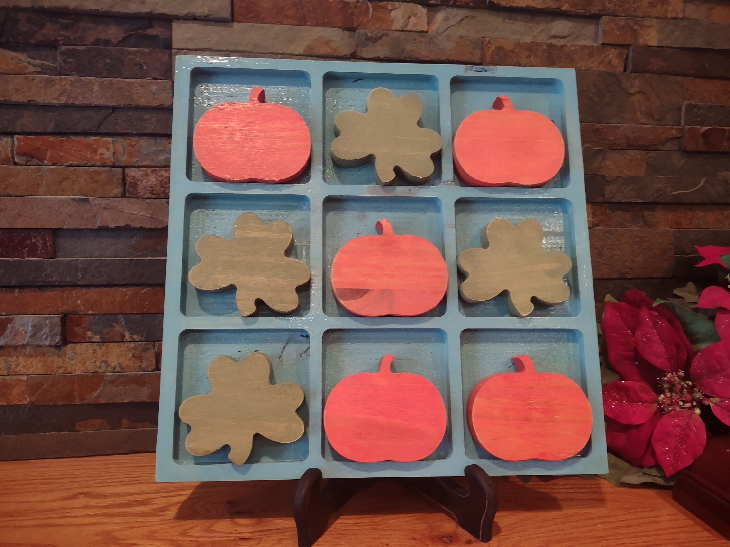 Seasonal Tic-tac Toe Game Wooden Board Table Top Rustic - Etsy