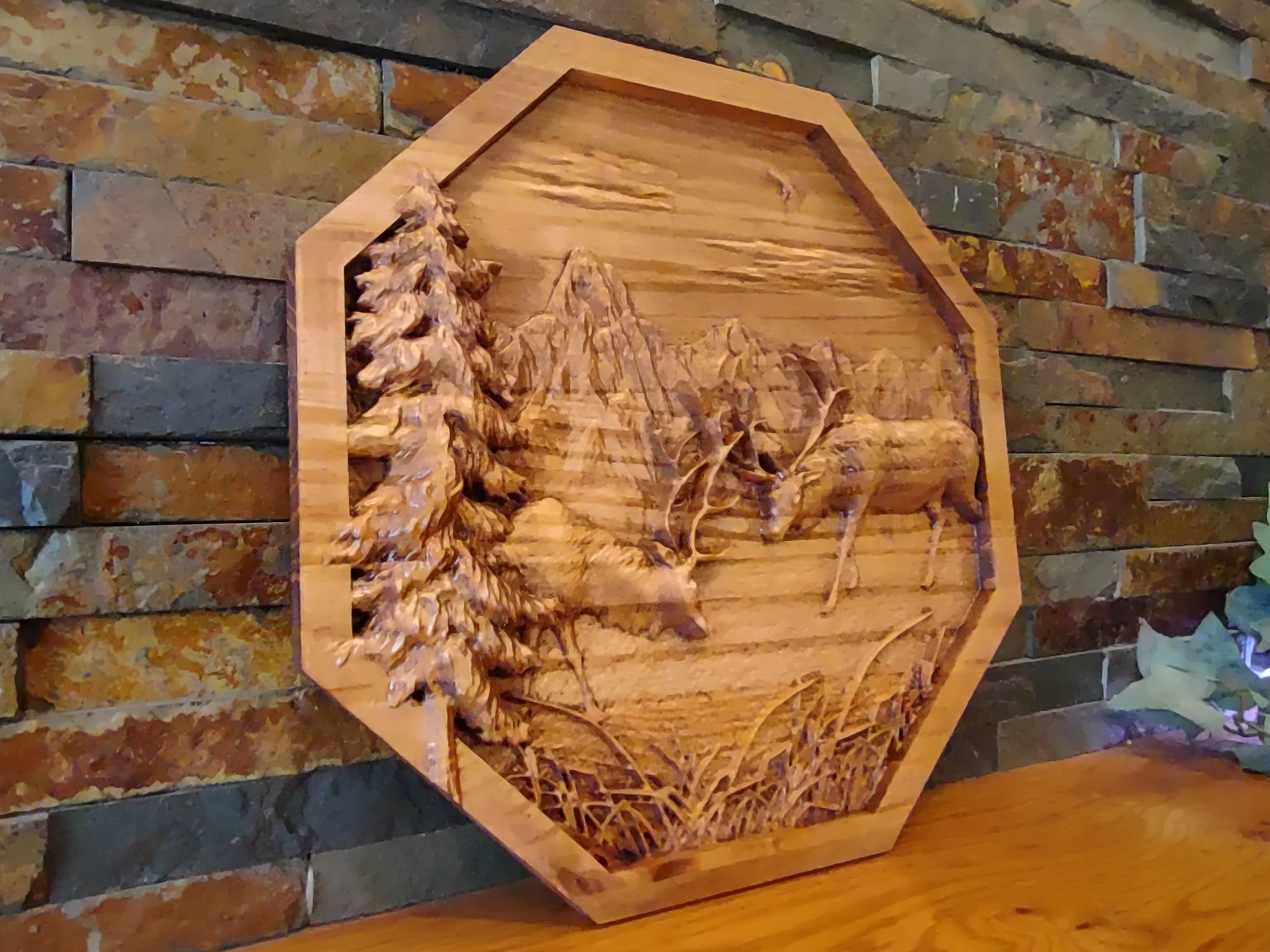 Elk Carving 3D Wood Wall Art Wood Cabin Décor Elk Wall - Etsy