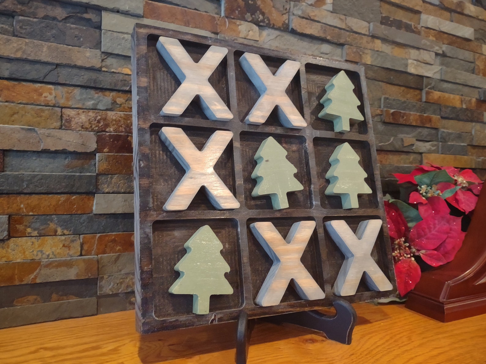 Seasonal Tic-tac Toe Game - Wooden Board - Table Top - Rustic Décor ...