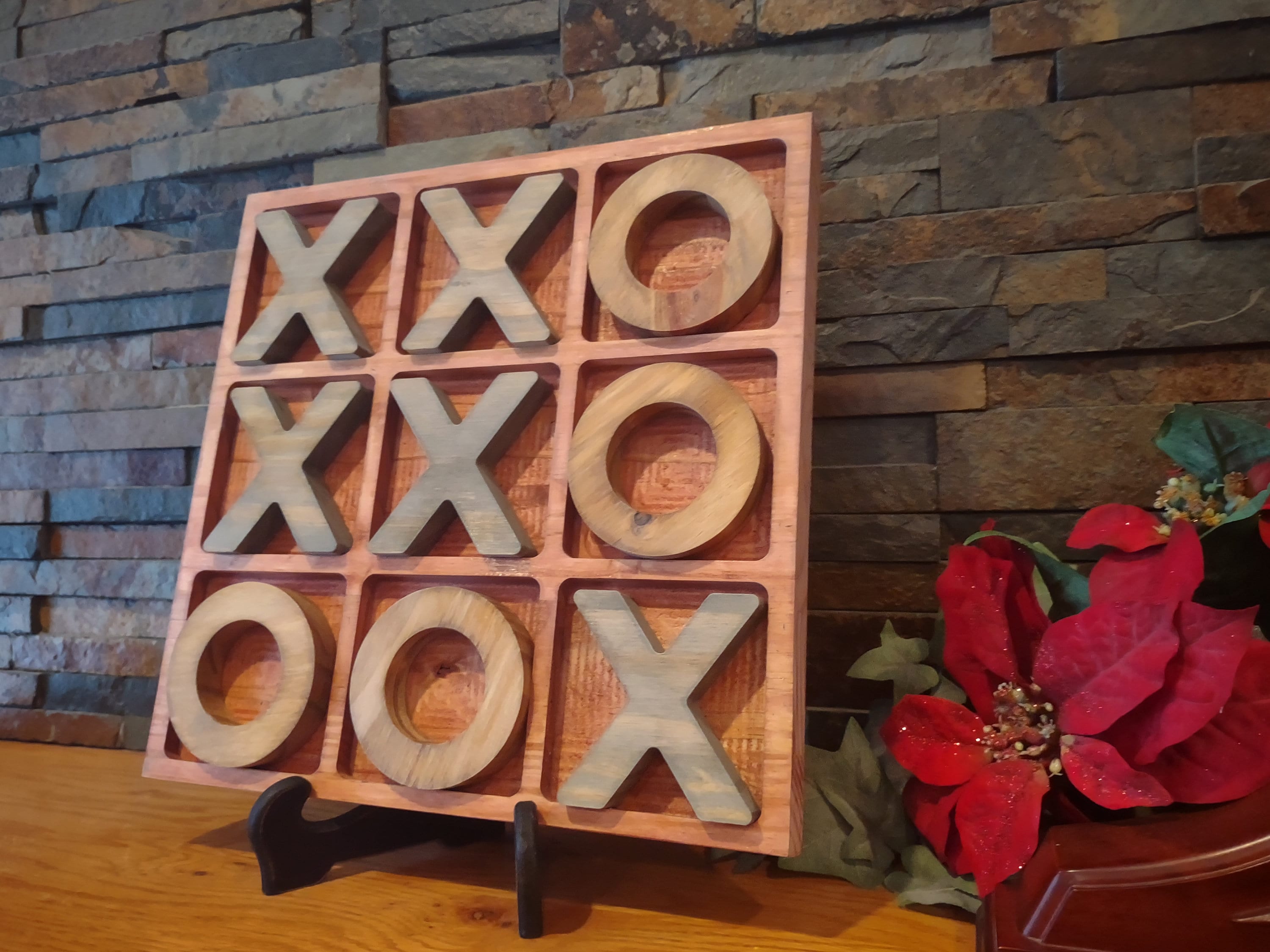 Seasonal Tic-tac Toe Game - Wooden Board - Table Top - Rustic Décor ...