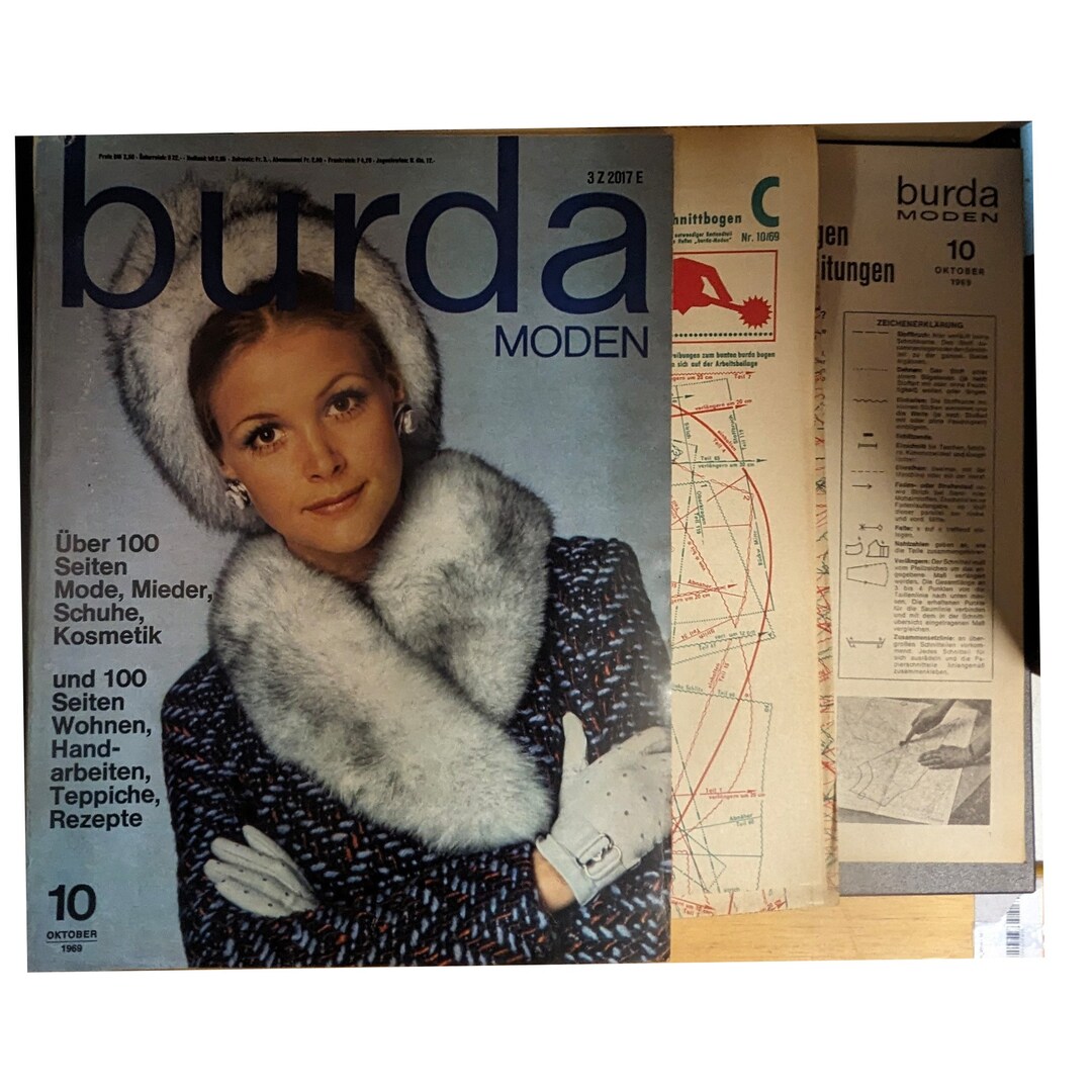 10/1969 Burda Moden, 60s, Vintage, Vintage Burda Fashion Including Sewing Pattern - Etsy