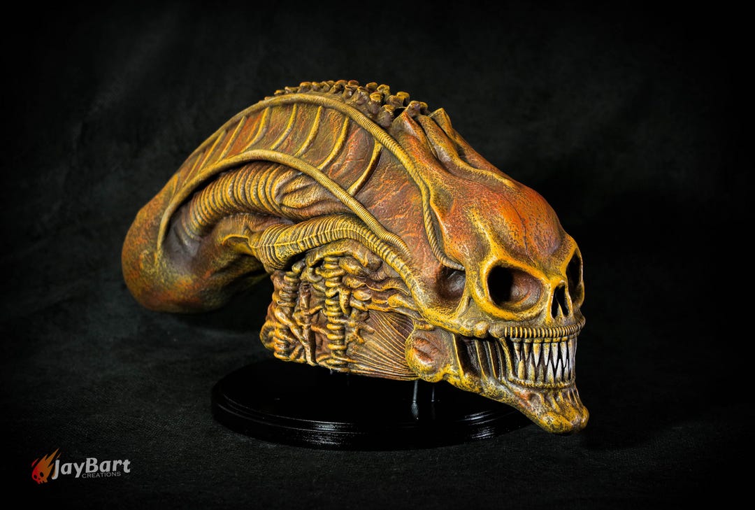 Xenomorph Skull Bust – Hand-painted Alien Display | Resin Statue | Jay ...