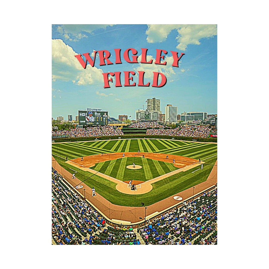 Wrigley Field Chicago Poster Vintage Wall Art Gift for Baseball Lover ...
