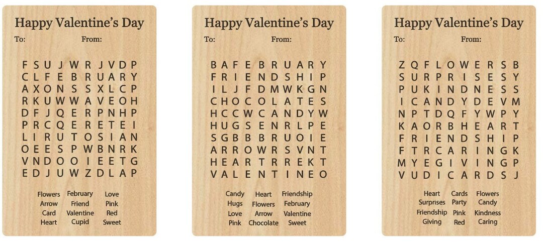 Valentine's Day Word Search File | Digital File | Personalized | SVG ...