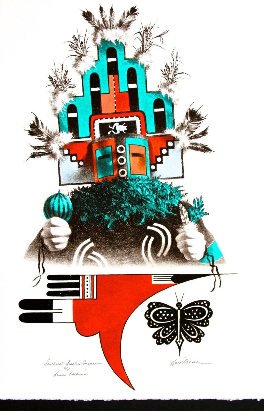Harold Mason hemis Kachina Original Stone Lithograph Limited Edition ...
