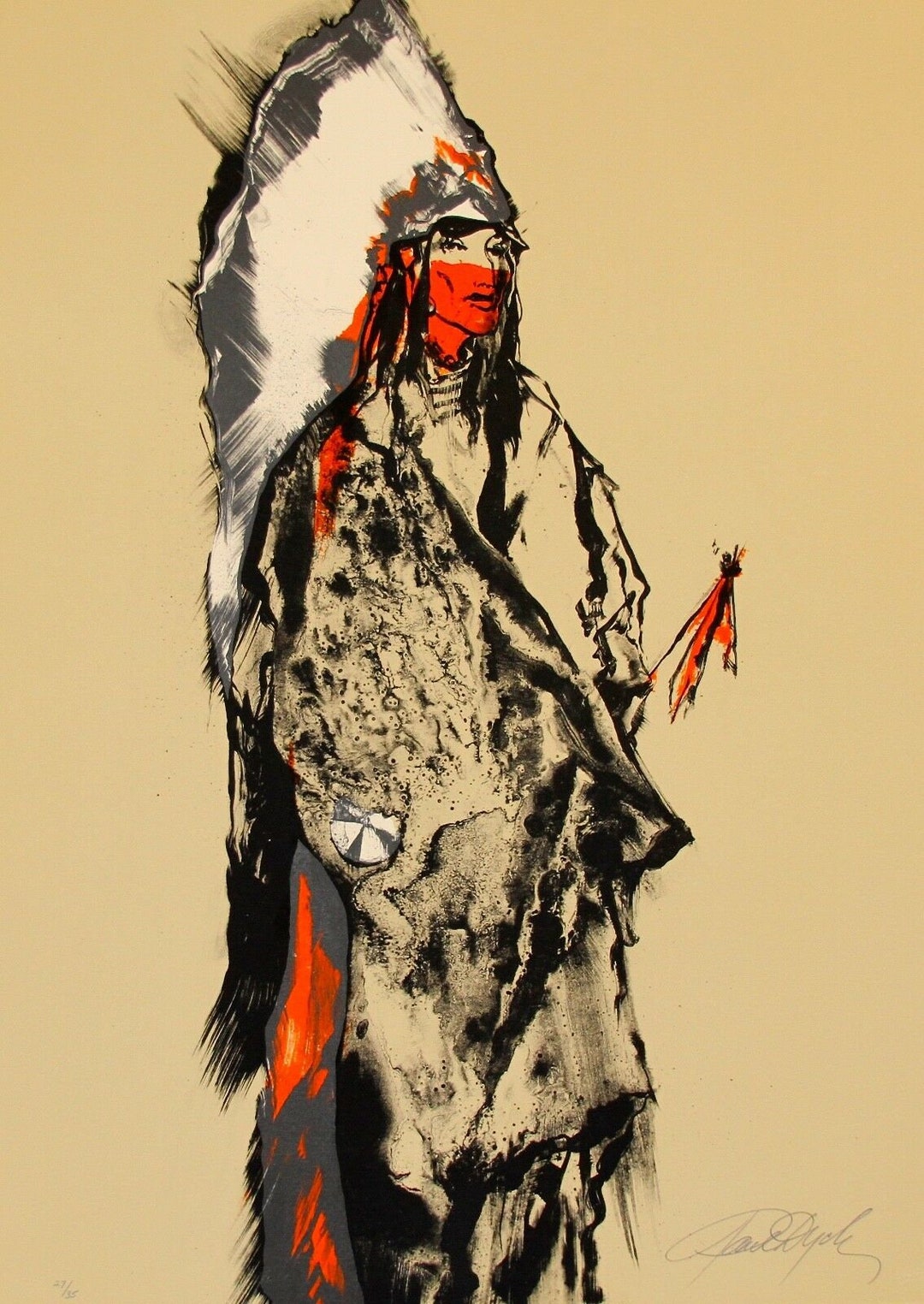 Paul Dyck "buffalo Chief" Original Stone Lithograph Limited Edition ...