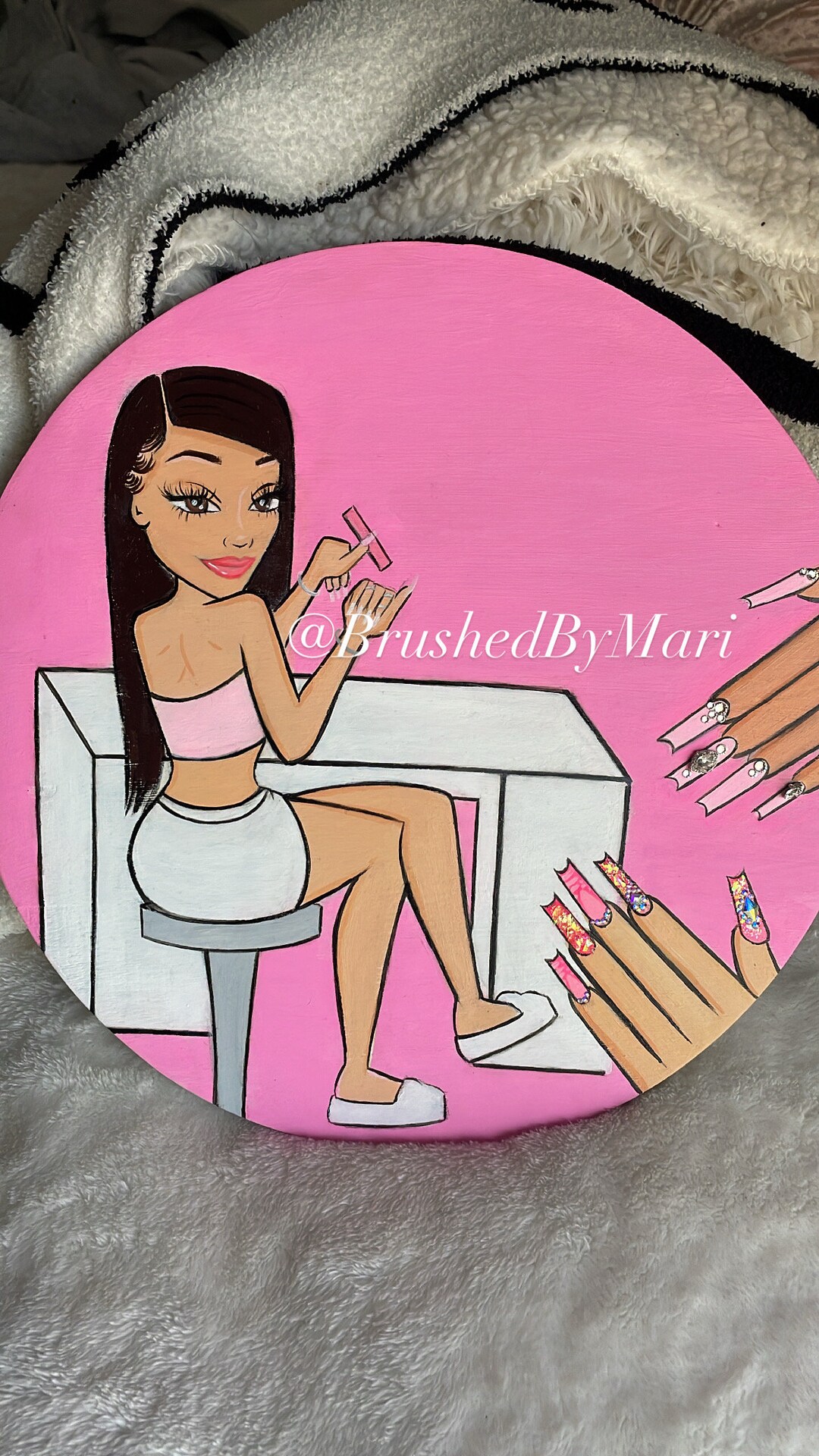 Nail Tech Art Sign Custom Nail Tech Wall Decor Girly Pink - Etsy