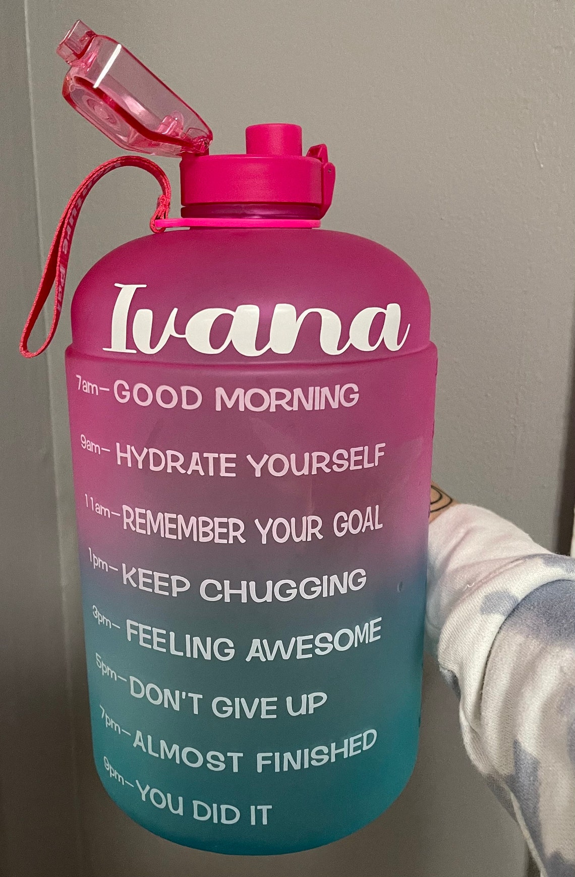 Motivational Water Bottle Time Marked Water Bottle Gallon | Etsy