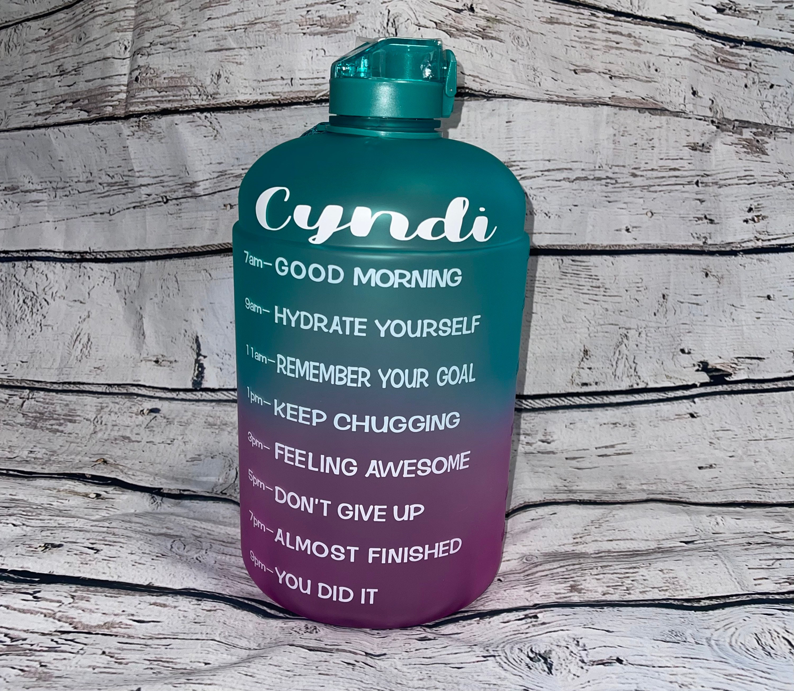 Motivational Water Bottle Time Marked Water Bottle Gallon | Etsy