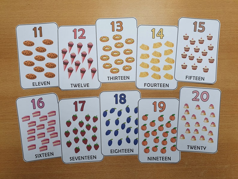 Kids Counting Flash Cards Learn to Count Cards Math Flash | Etsy