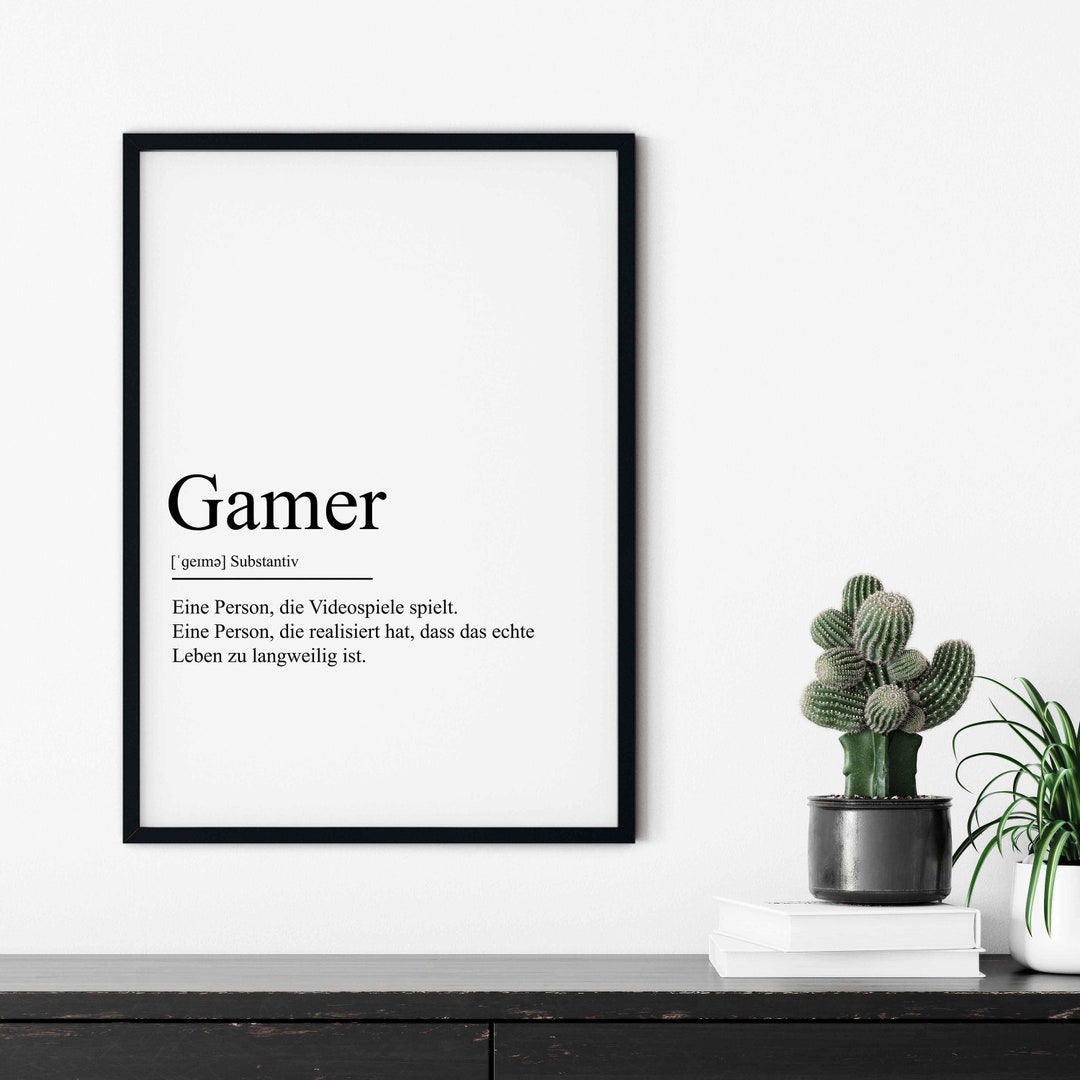 Gamer Definition Poster, Personalisierbar Mit Namen, Geschenk Für ...