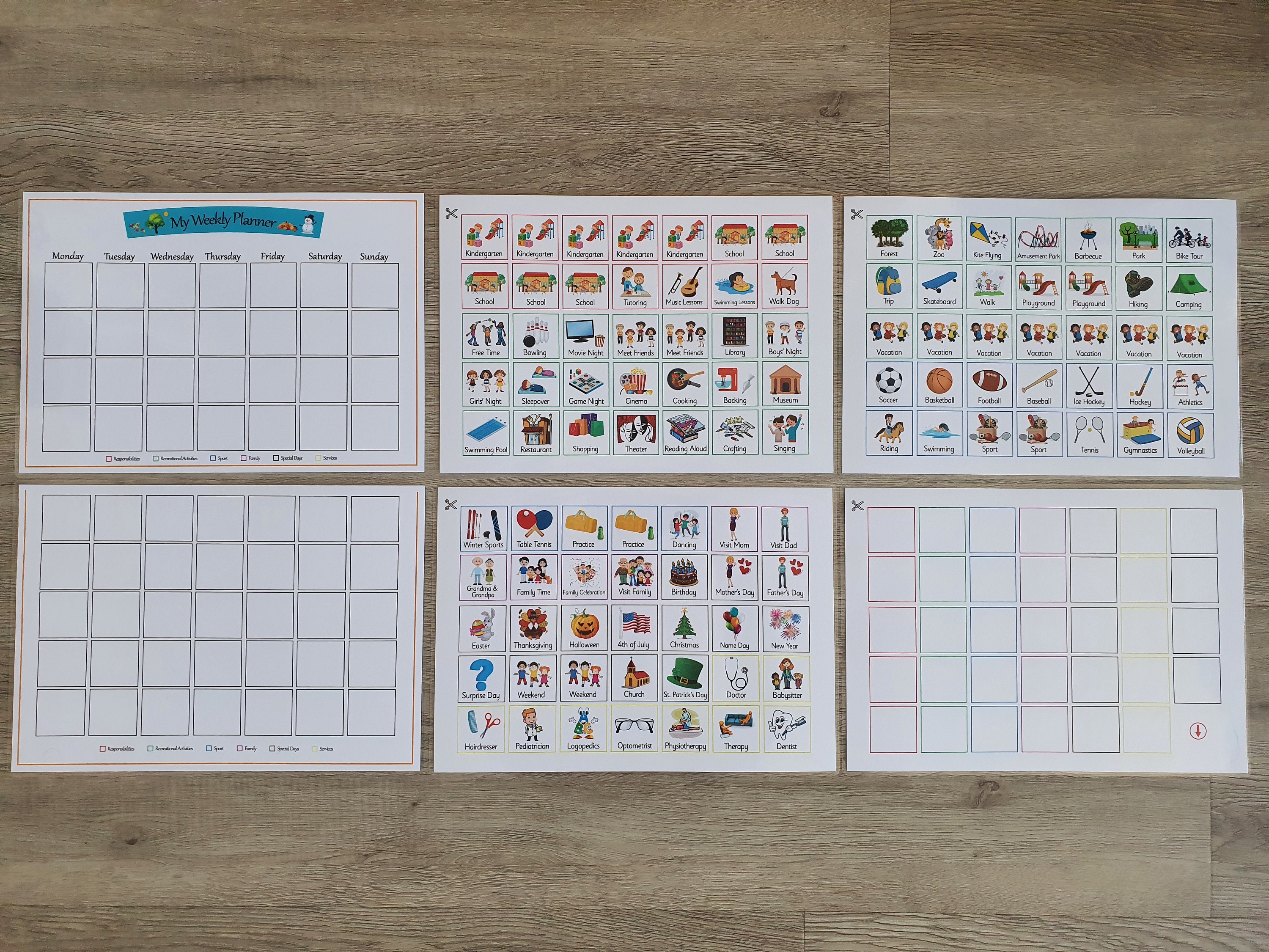 Weekly Schedule for Kids Weekly Activity Planner Children | Etsy