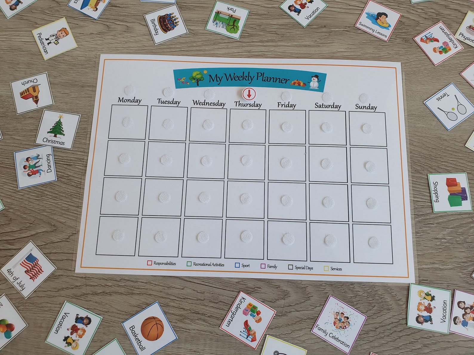 Weekly Schedule for Kids Weekly Activity Planner Children | Etsy