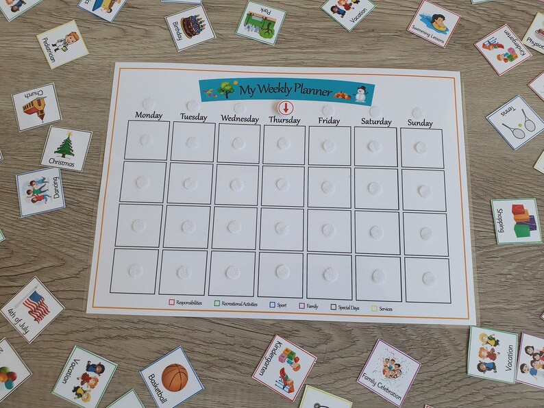 Weekly Schedule for Kids Weekly Activity Planner Children | Etsy
