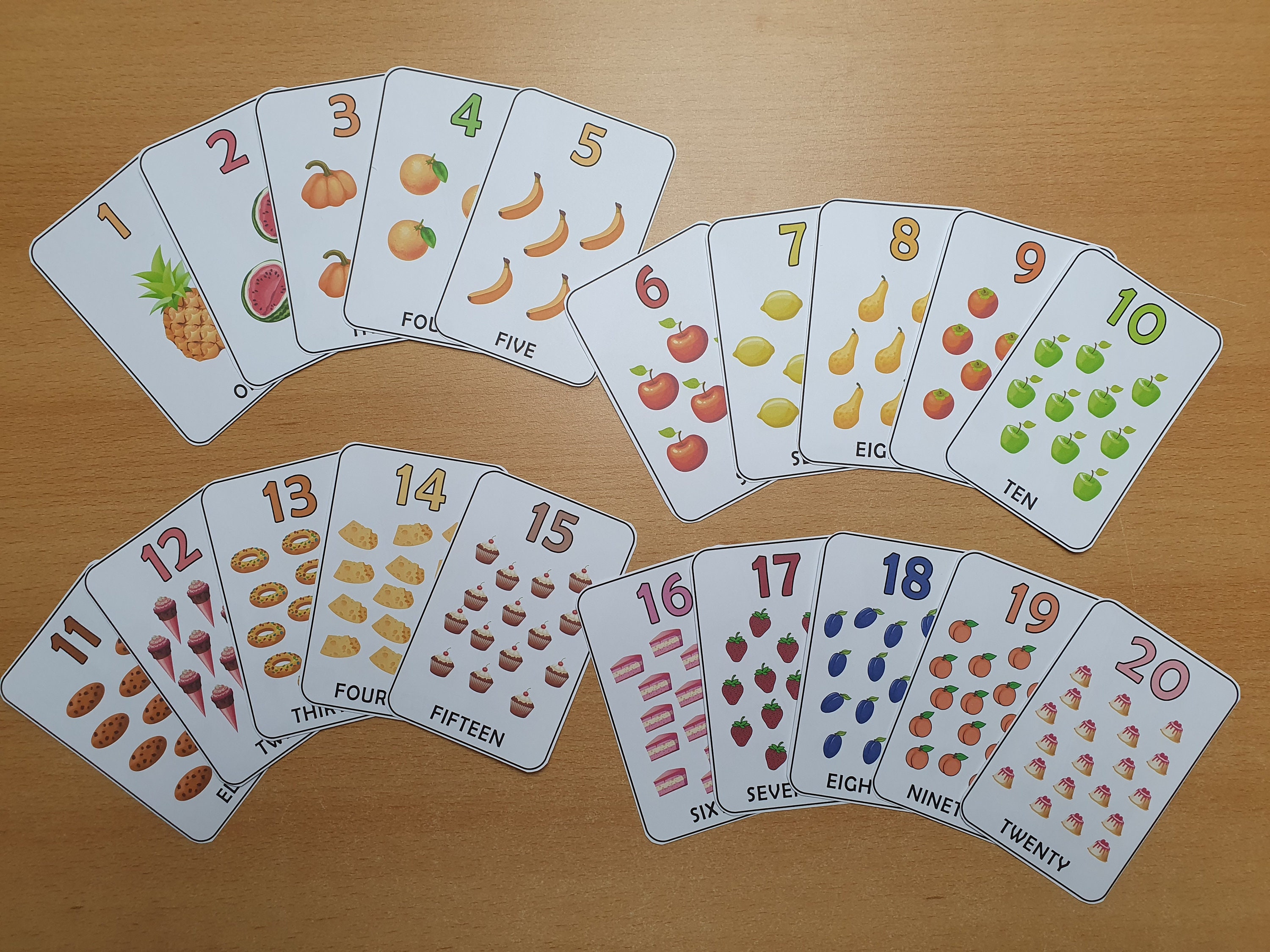 Kids Counting Flash Cards Learn to Count Cards Math Flash | Etsy