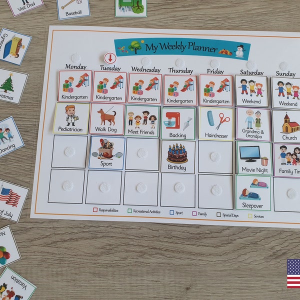 Magnetic Calendar Kids - Etsy