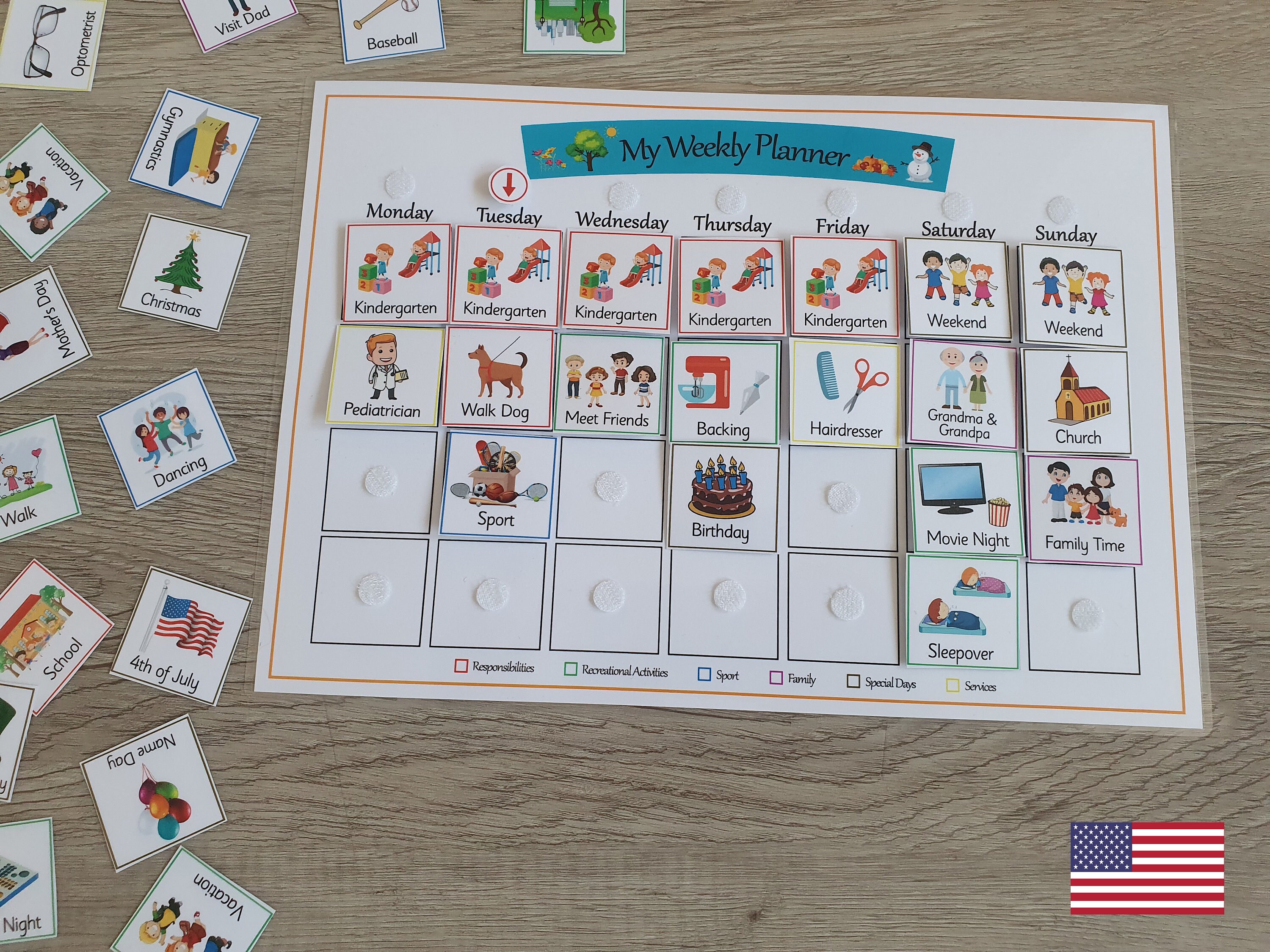 Weekly Schedule for Kids Weekly Activity Planner Children | Etsy