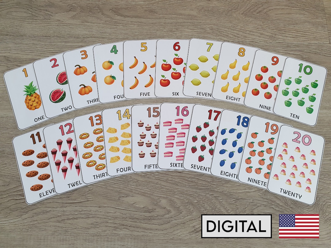 Kids Counting Flash Cards, Learn to Count Cards, Math Flash Cards ...