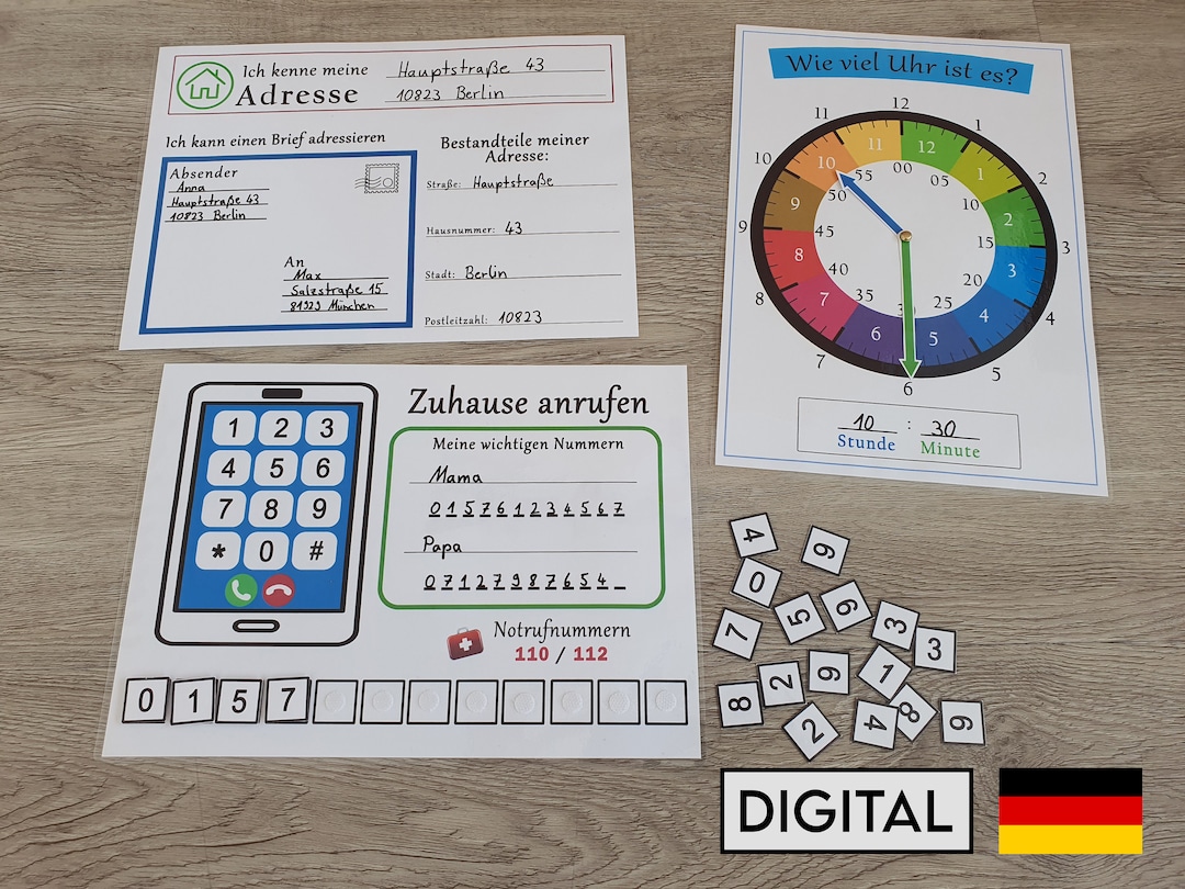 Kids Life Skills Worksheets Bundle | DE | Practice Address, Learning ...