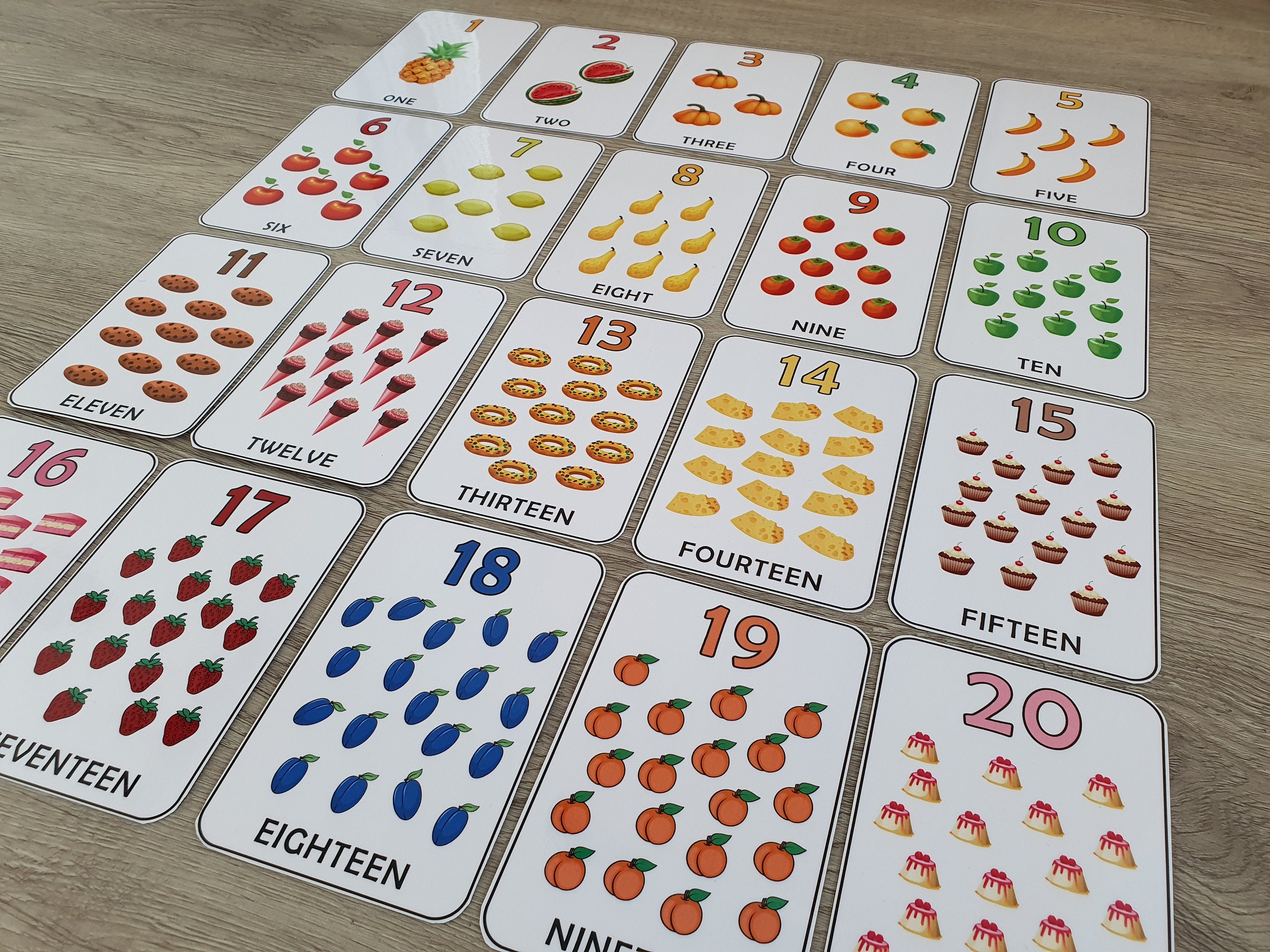 Kids Counting Flash Cards Learn to Count Cards Math Flash - Etsy