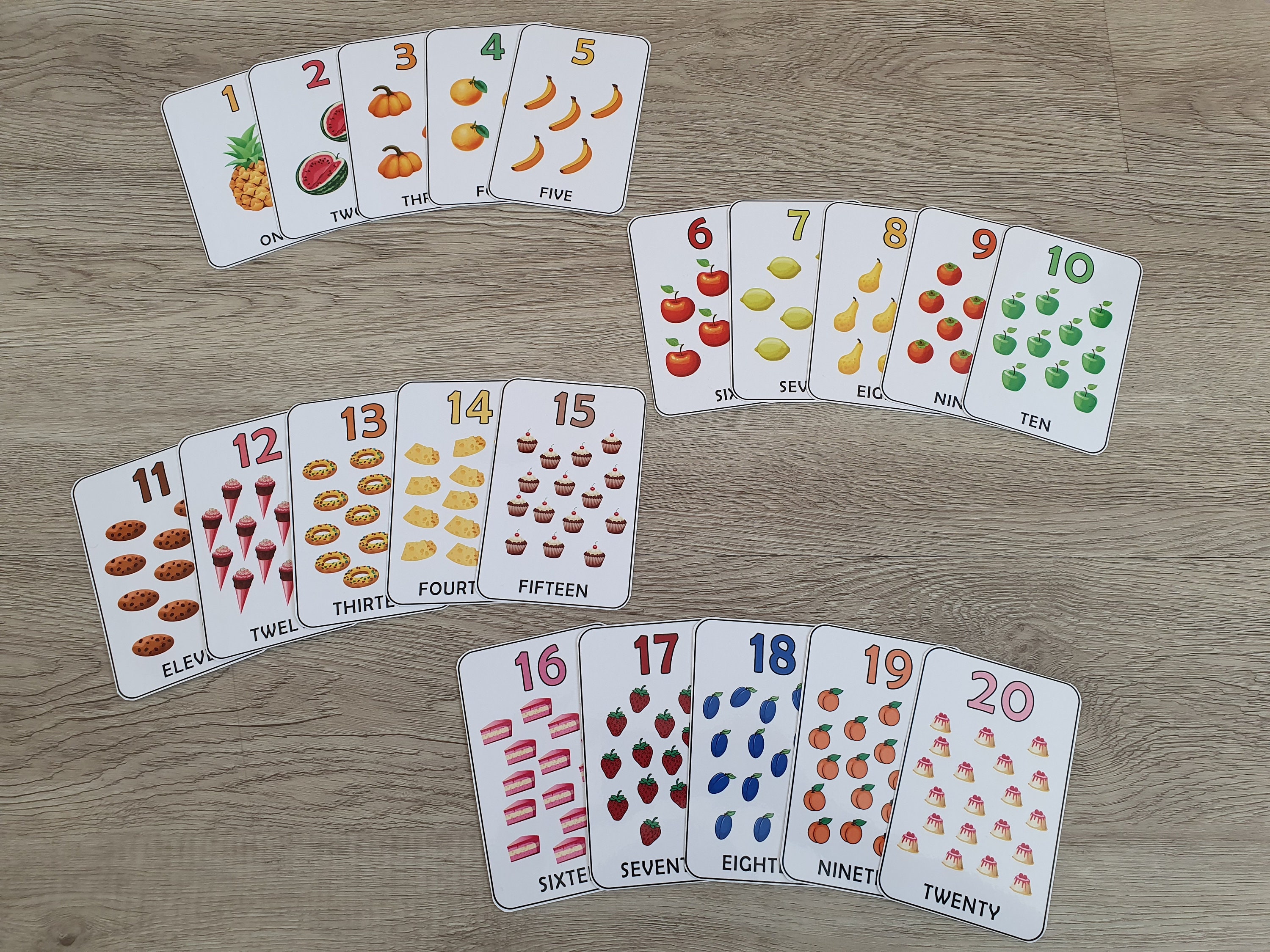 Kids Counting Flash Cards Learn to Count Cards Math Flash - Etsy