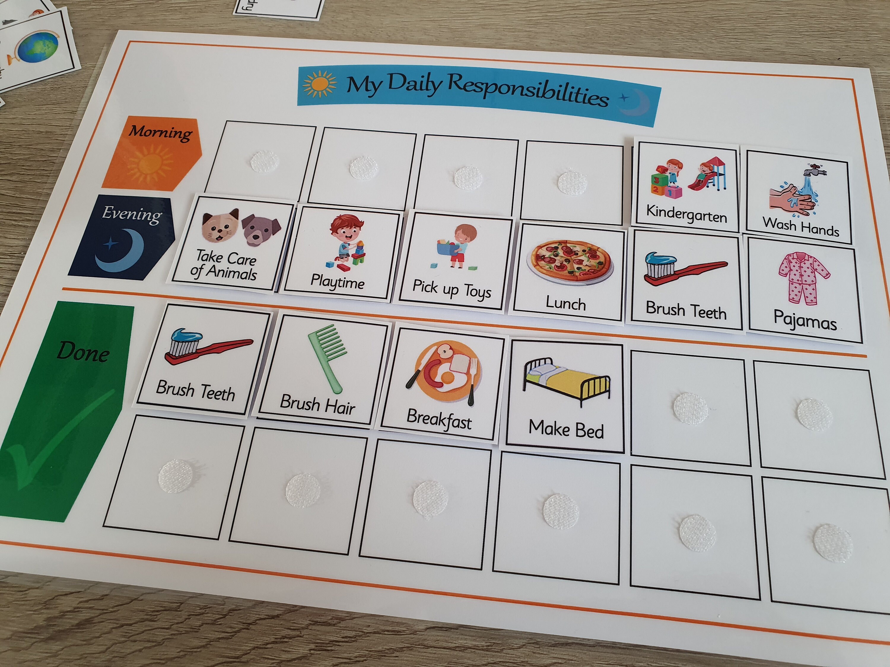 Kids Daily Responsibilities Chart Printable Daily Routine - Etsy